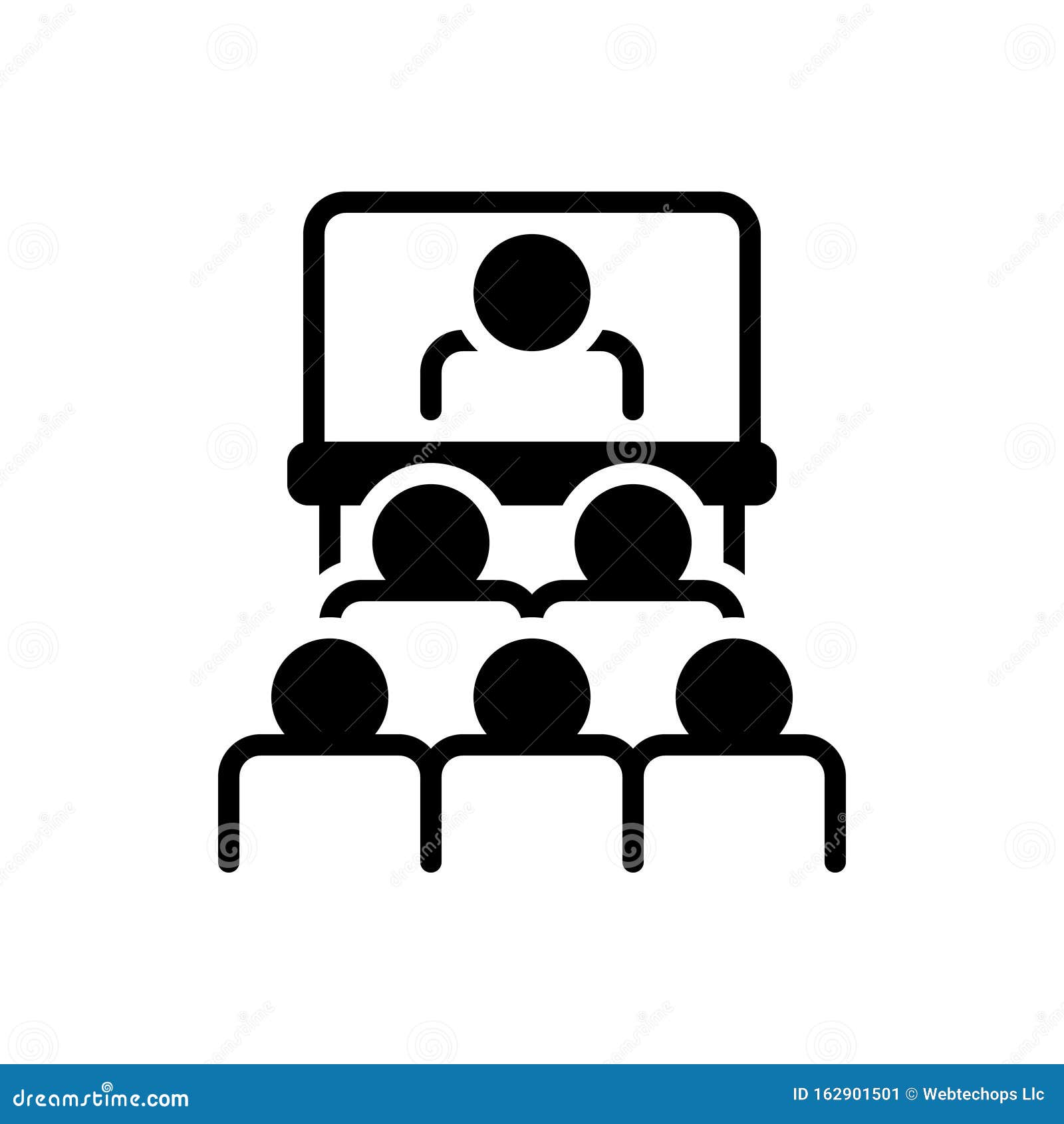 Black Solid Icon for Audience in Presentation of Business, People and ...