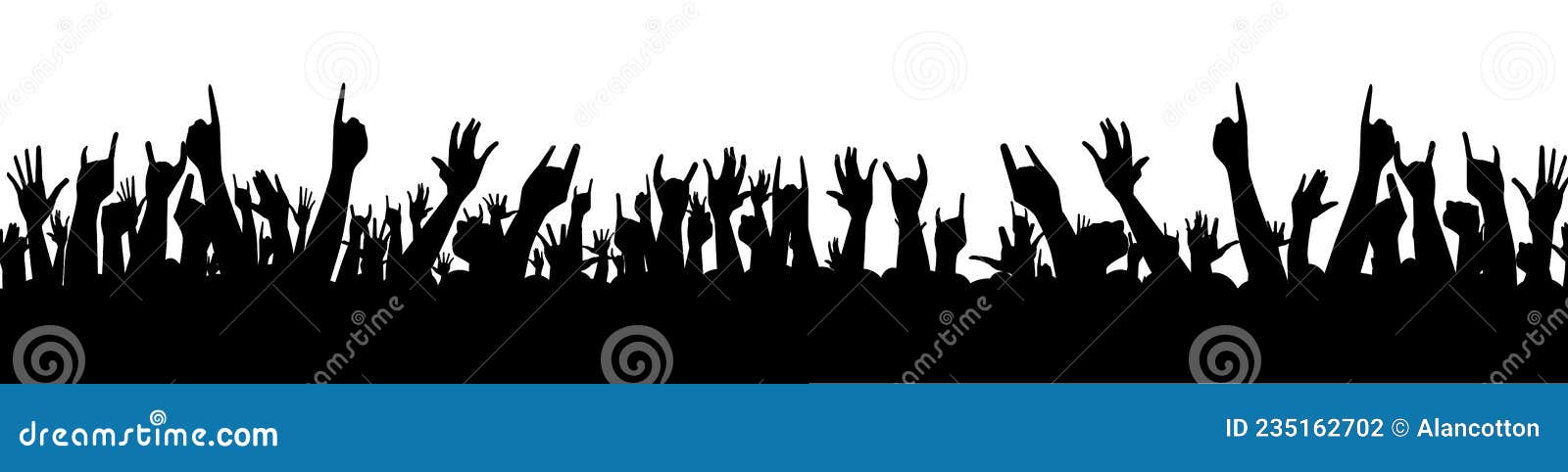 Audience Reaction Crowd Banner Stock Vector - Illustration of fingers ...