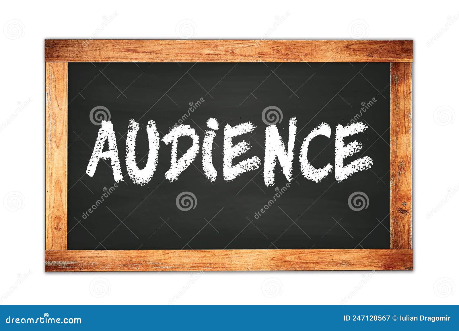AUDIENCE Text Written on Wooden Frame School Blackboard Stock ...