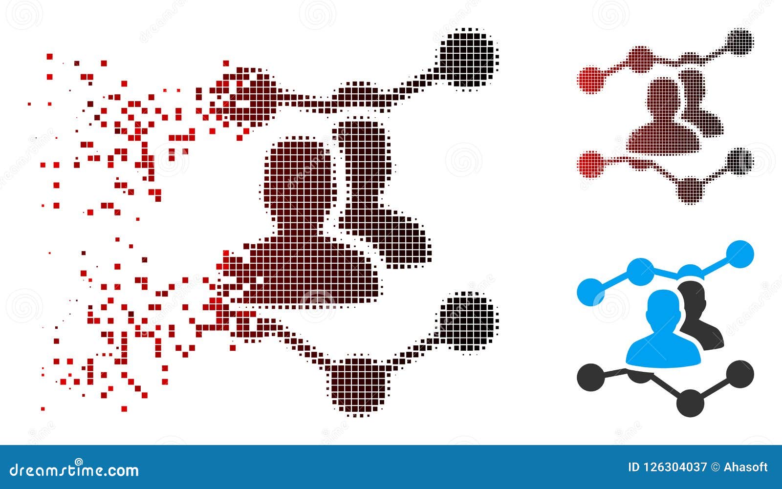 Dispersed Dot Halftone Audience Trends Icon with Face Stock Vector ...