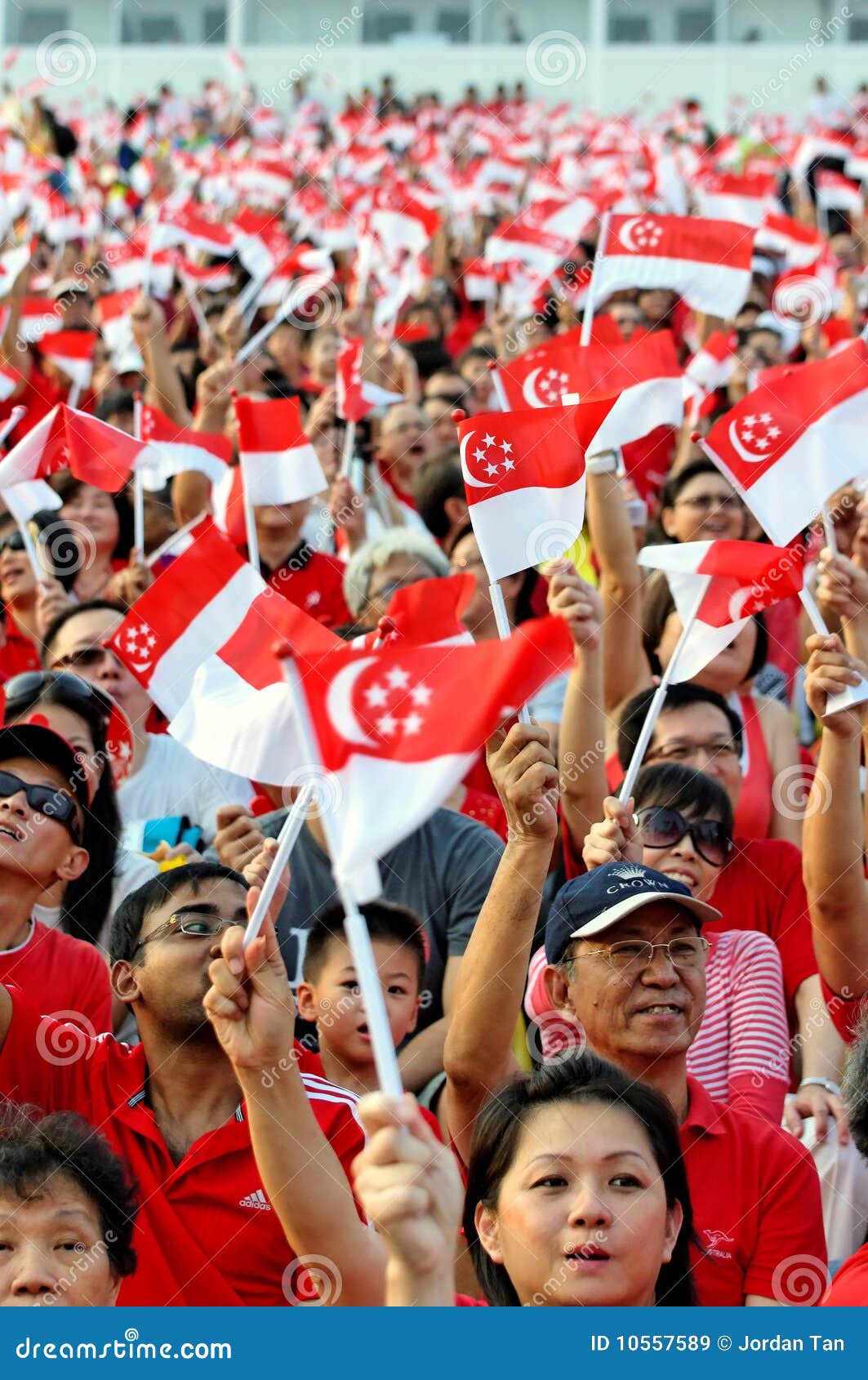 Audience Waving Flags during NDP 2009 Editorial Stock Image - Image of ...