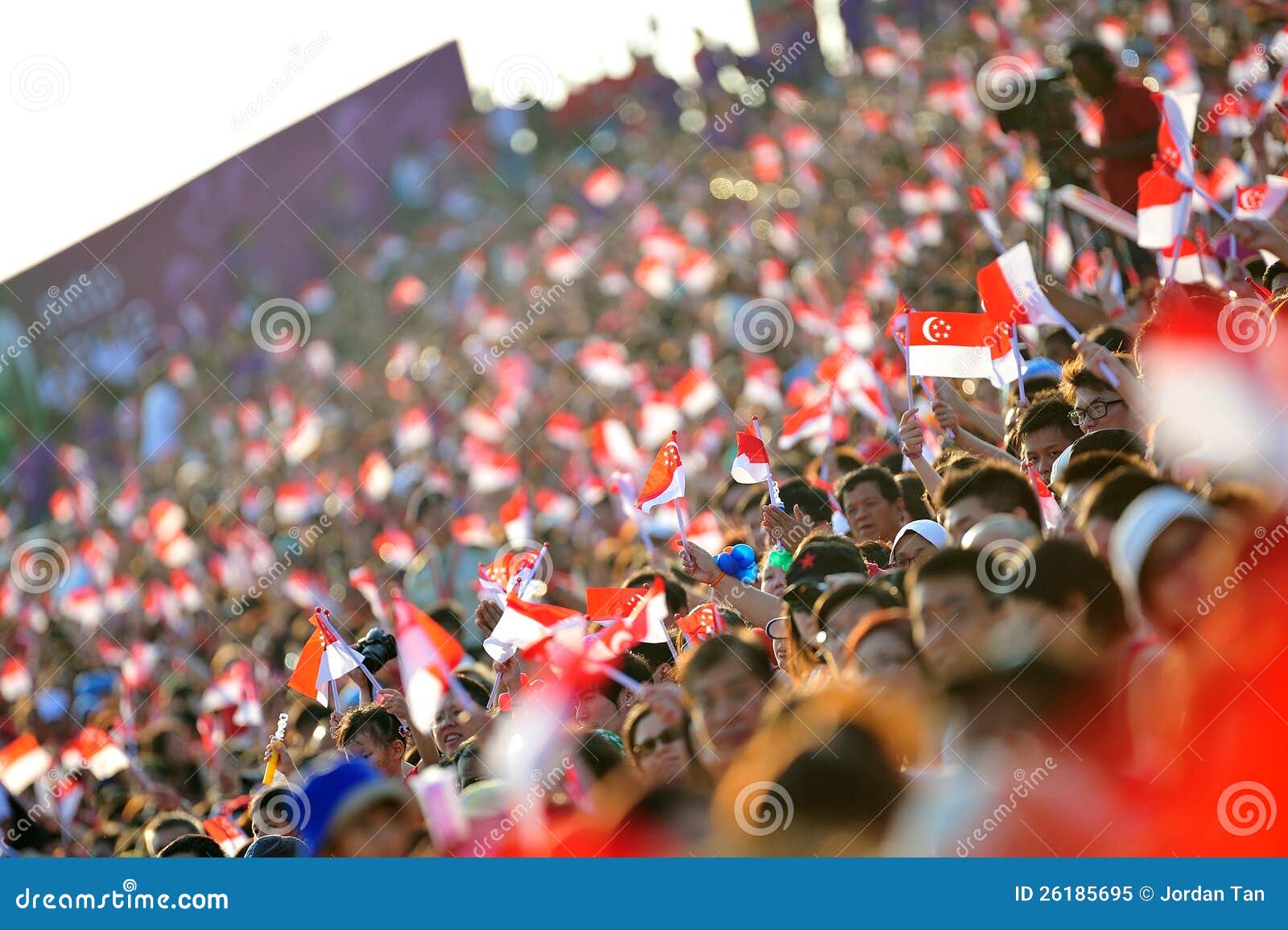 Audience Waving Singapore Flags during NDP Editorial Image - Image of ...
