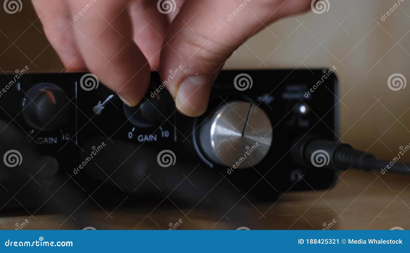 Audio Amplifier. Concept. Configuring Sound Parameters Using Rotating ...