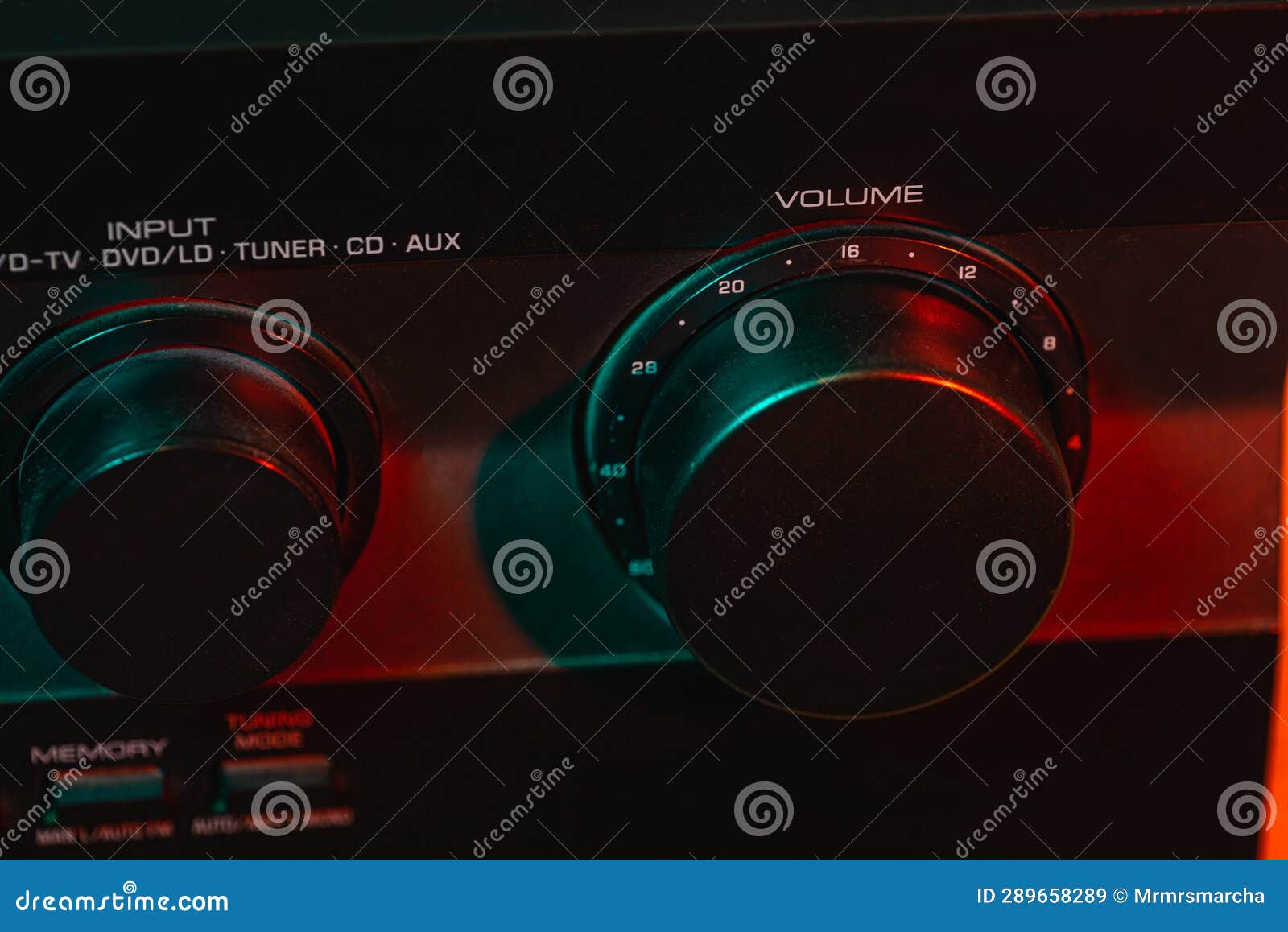 Audio Amplifier Control Panel. Audio Equipment Control Knobs in the ...