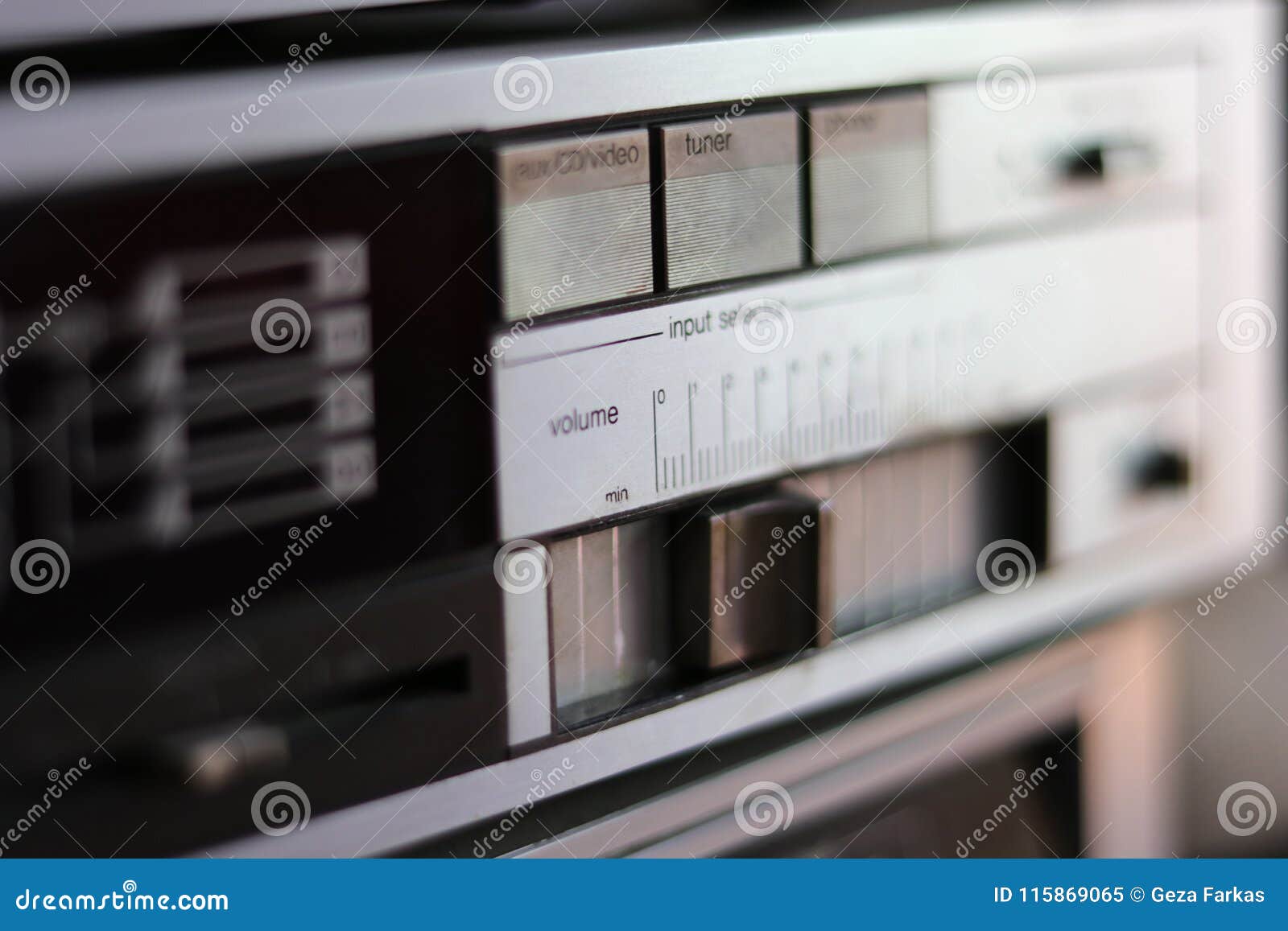 Audio amplifier panel stock image. Image of knob, home - 115869065