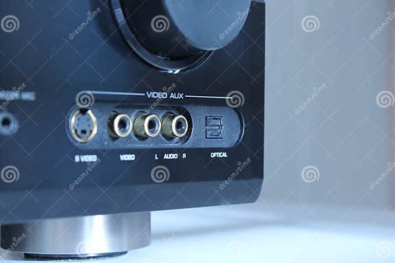 Audio amplifier inputs stock photo. Image of signal, panel - 29711626