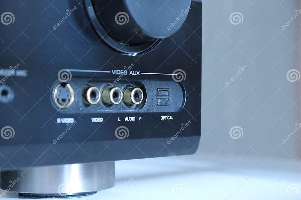 Audio amplifier inputs stock photo. Image of signal, panel - 29711626