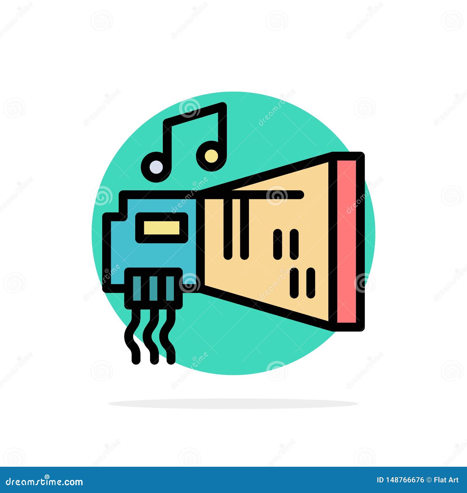 Audio, Blaster, Device, Hardware, Music Abstract Circle Background Flat ...