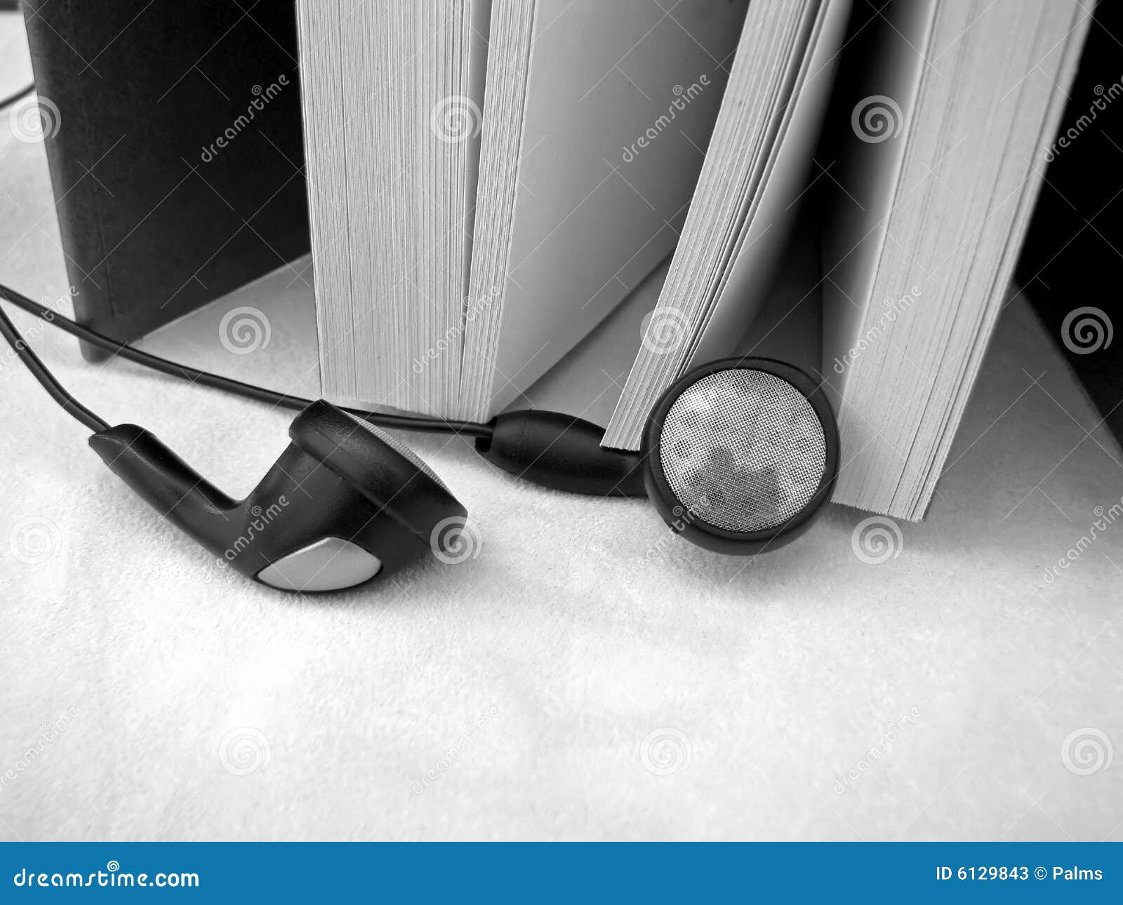 Audio book stock image. Image of earbuds, library, books - 6129843