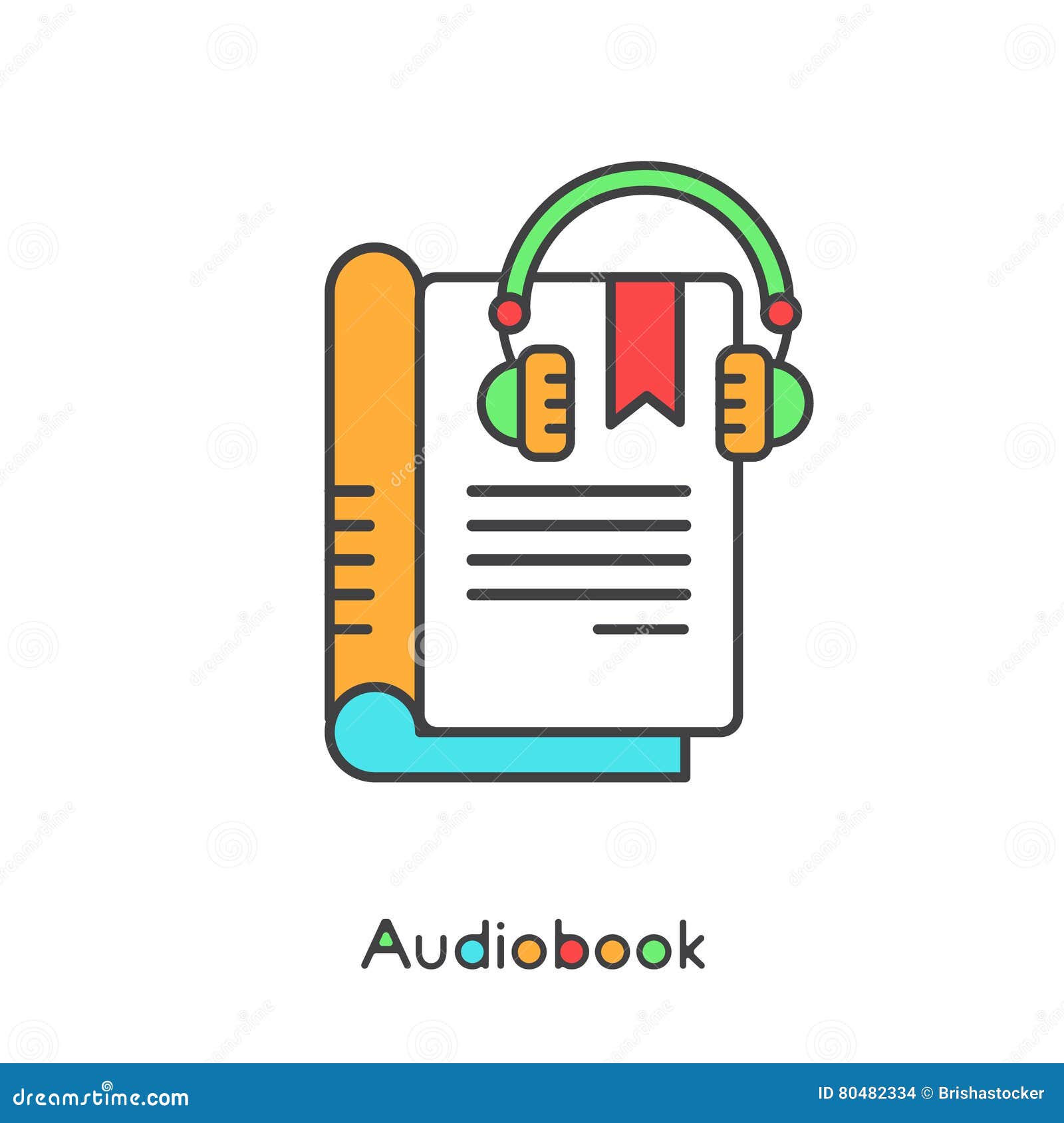 Audio Book and Electronic Reader with Headphones Vector Simple Icon ...