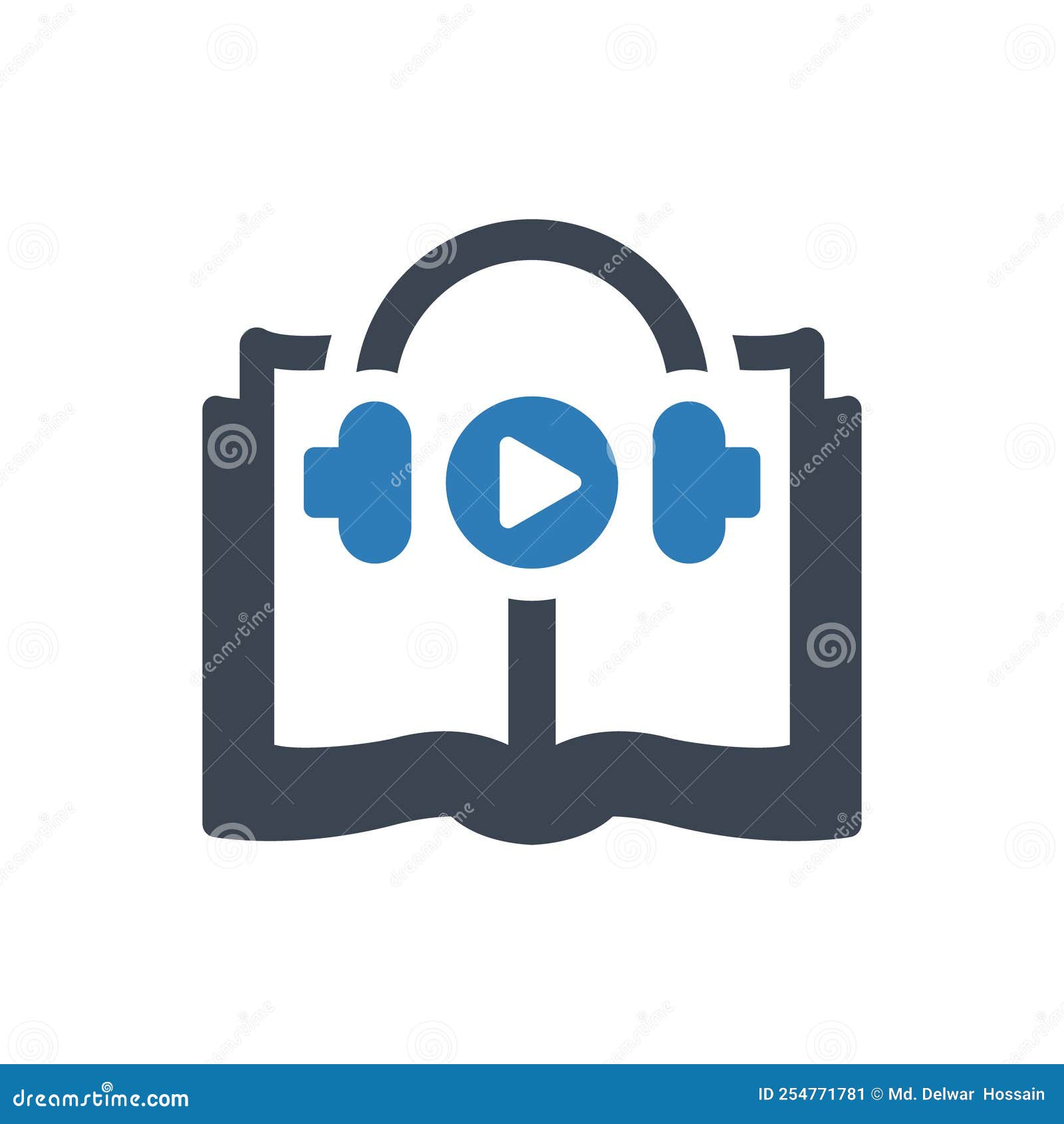 Audio book icon stock vector. Illustration of book, illustrations ...