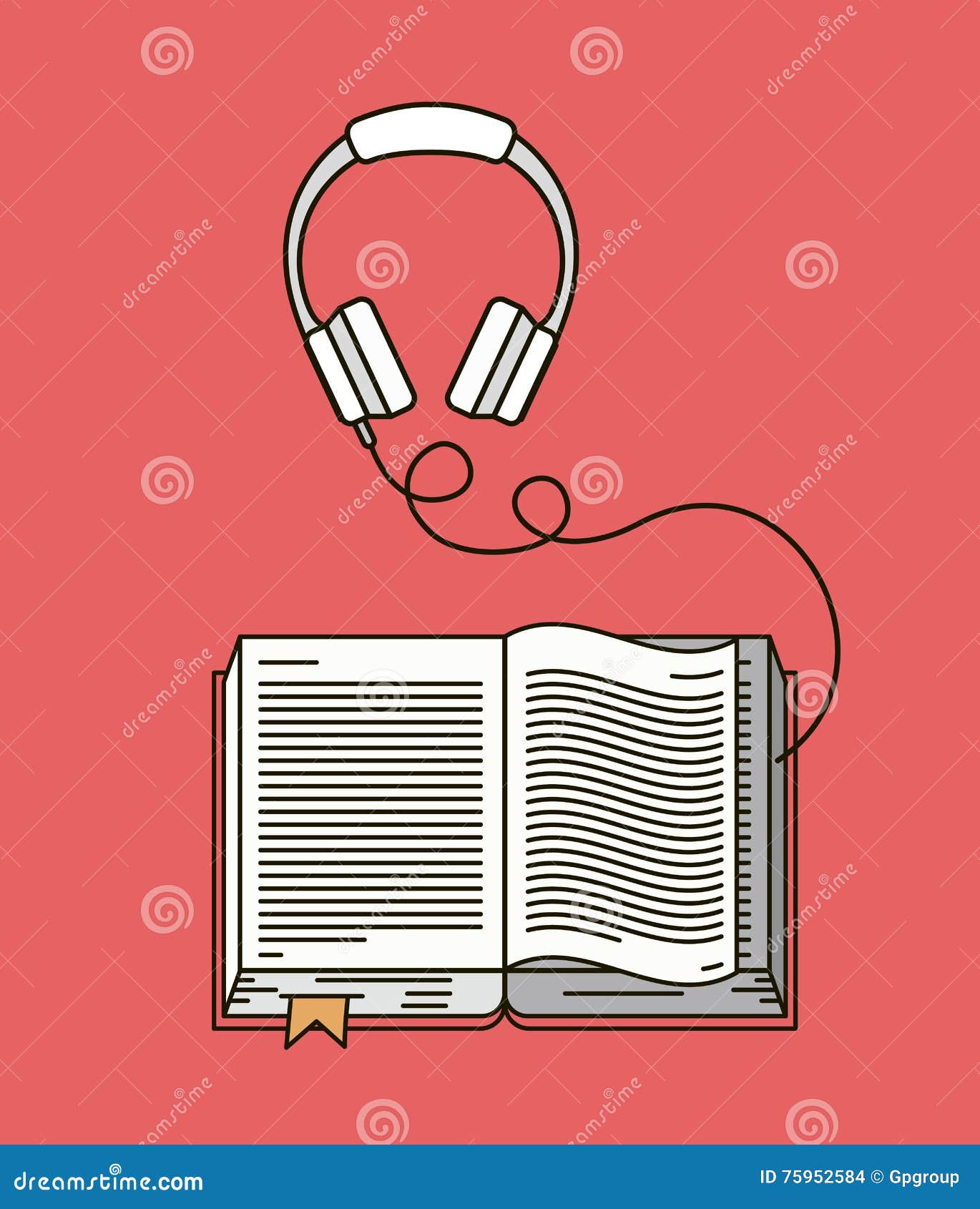 Audio book icon stock vector. Illustration of digital - 75952584
