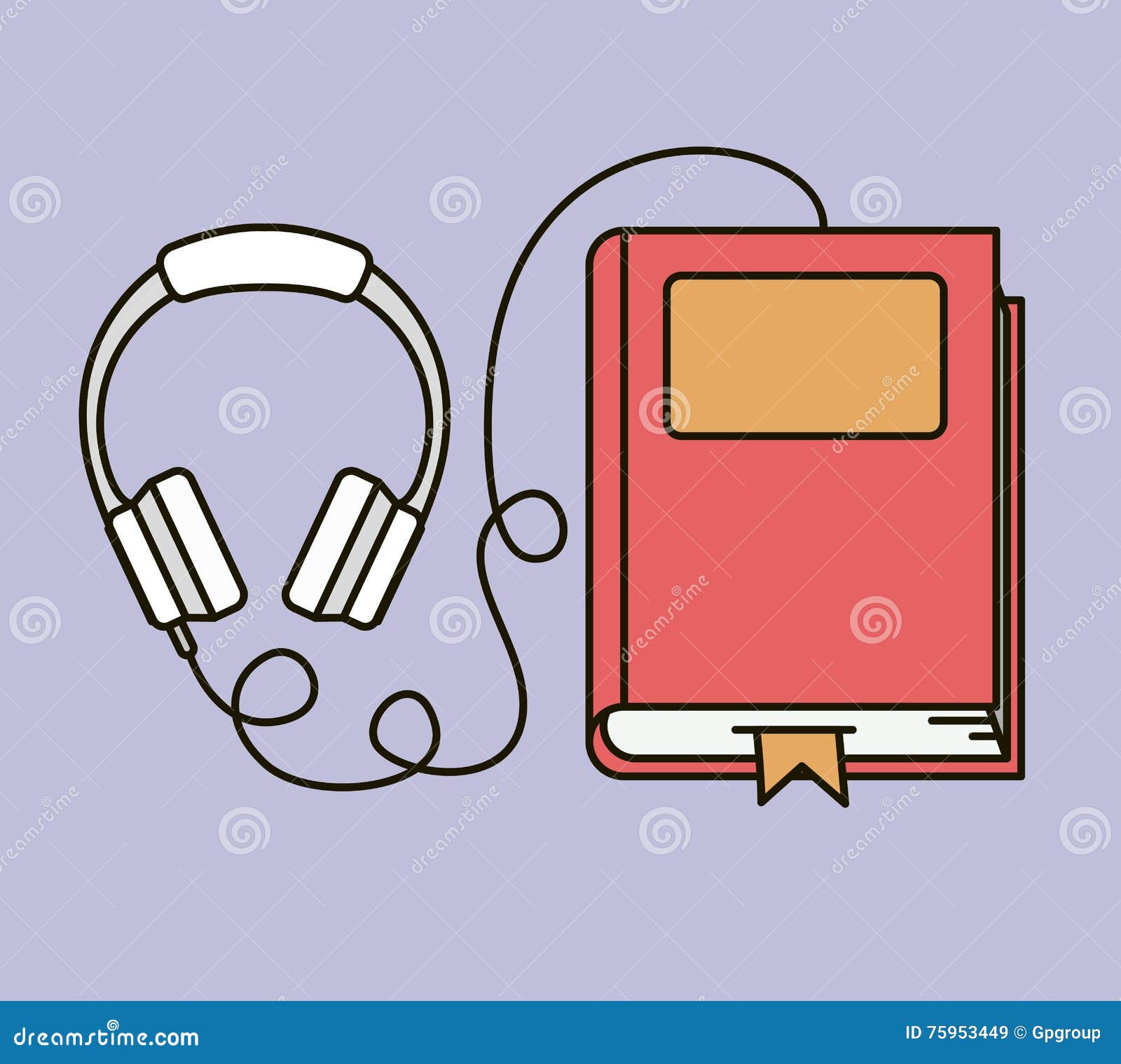 Audio book icon stock vector. Illustration of concept - 75953449