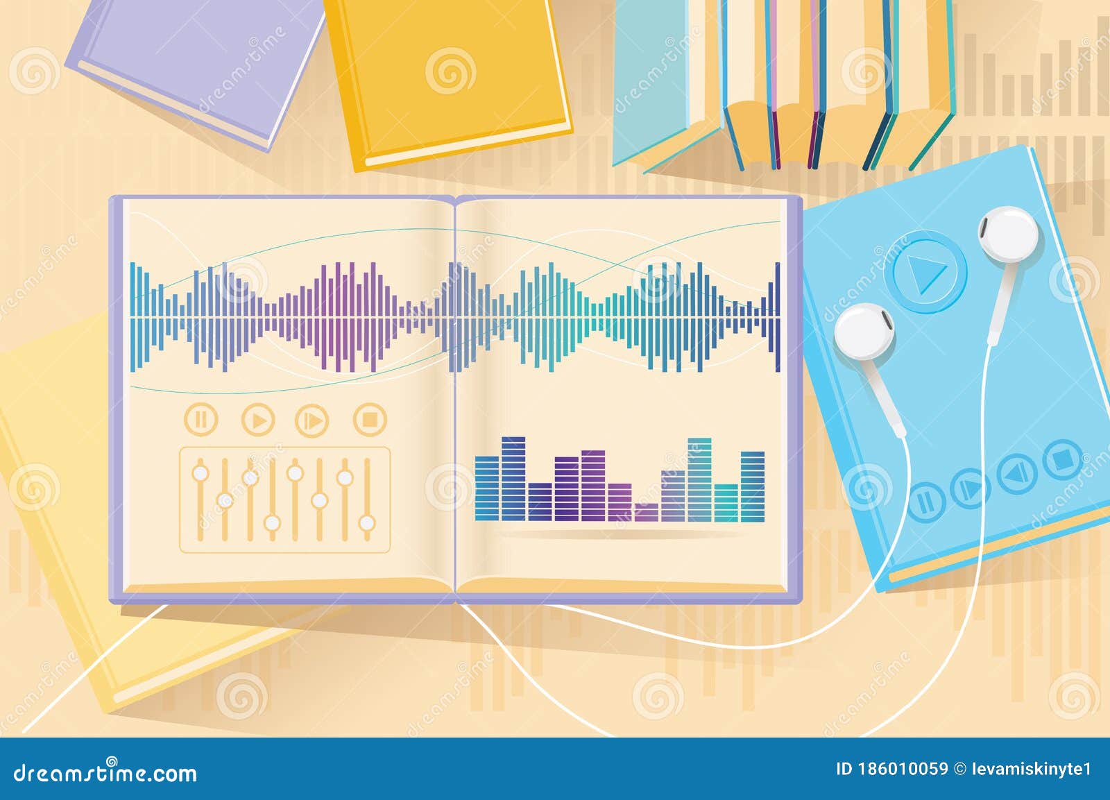 Concept Vector Illustration of Audio Books Stock Vector - Illustration ...
