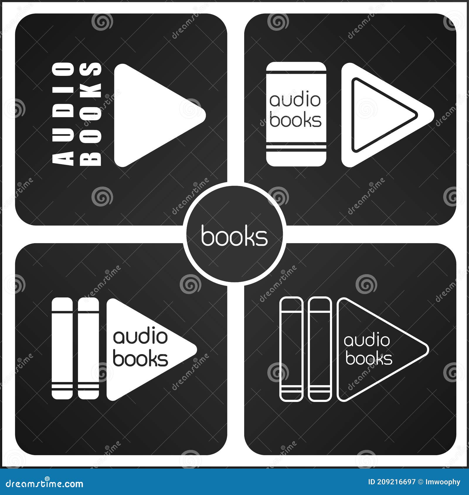 Audio books logo concept stock vector. Illustration of digital - 209216697