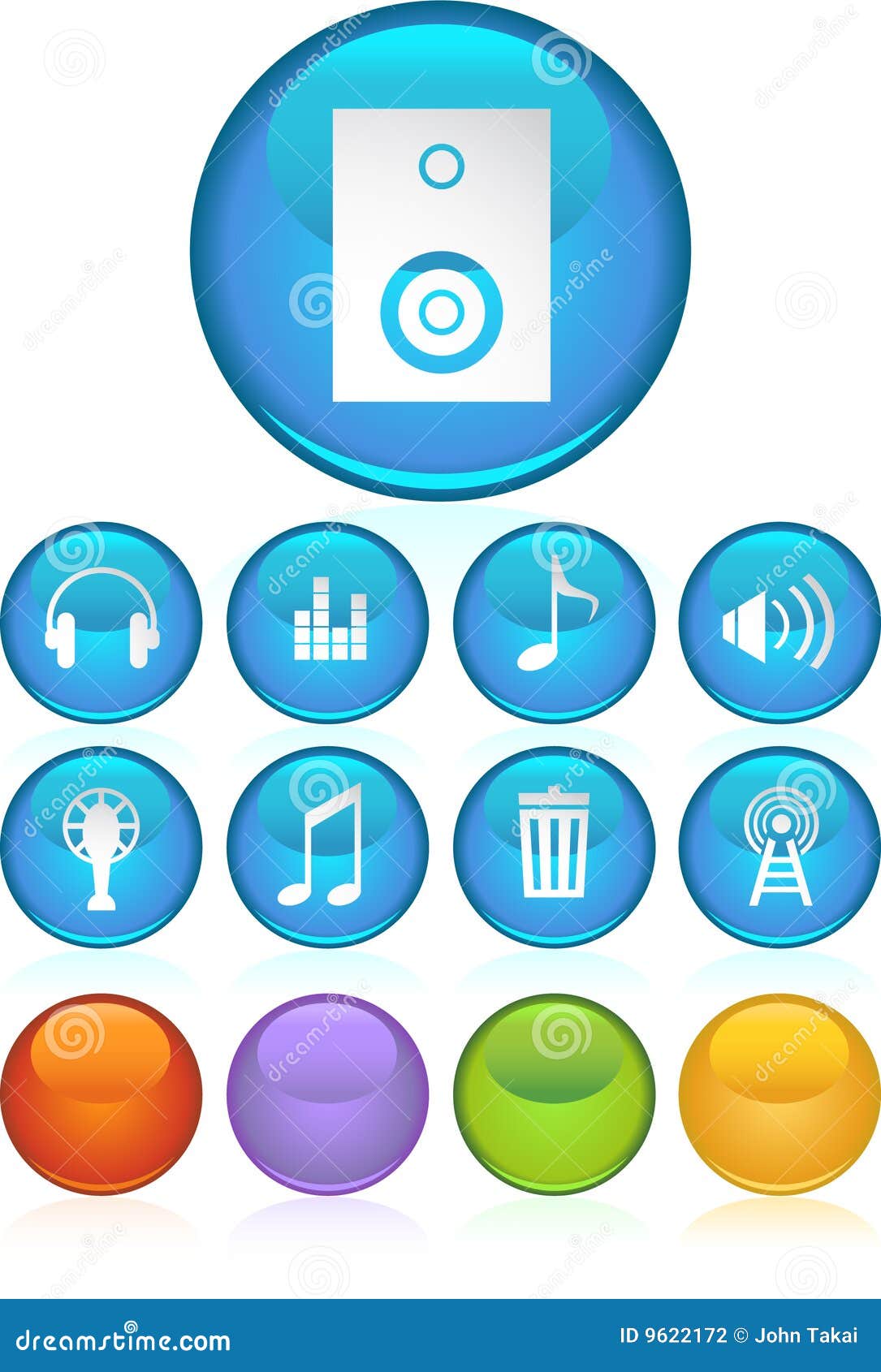 Audio Button stock vector. Illustration of headset, audio - 9622172