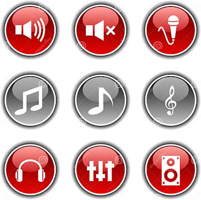 Audio buttons. stock vector. Illustration of sign, circle - 12558992