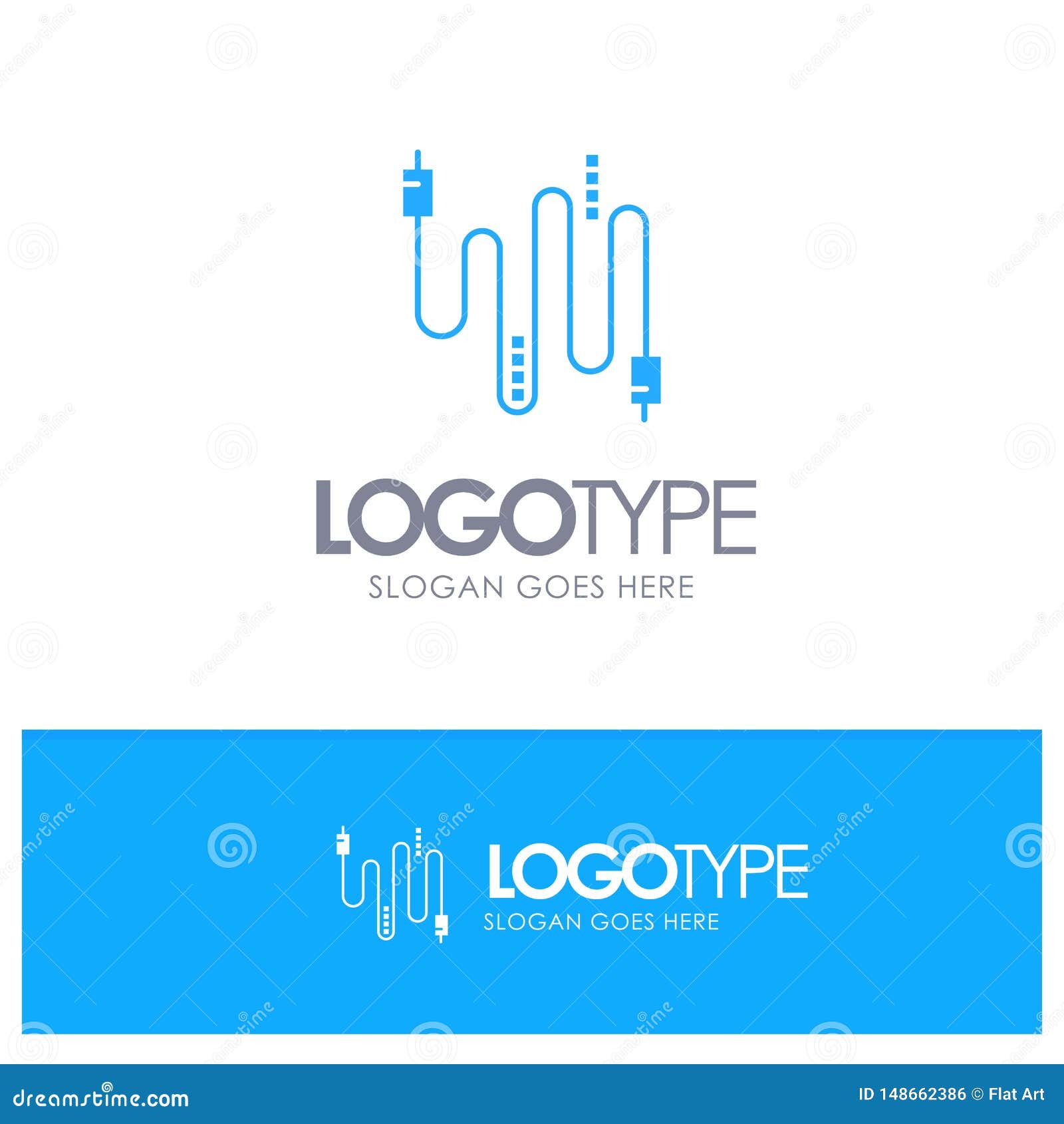 Audio, Cable, Cables, Communication Blue Solid Logo with Place for ...