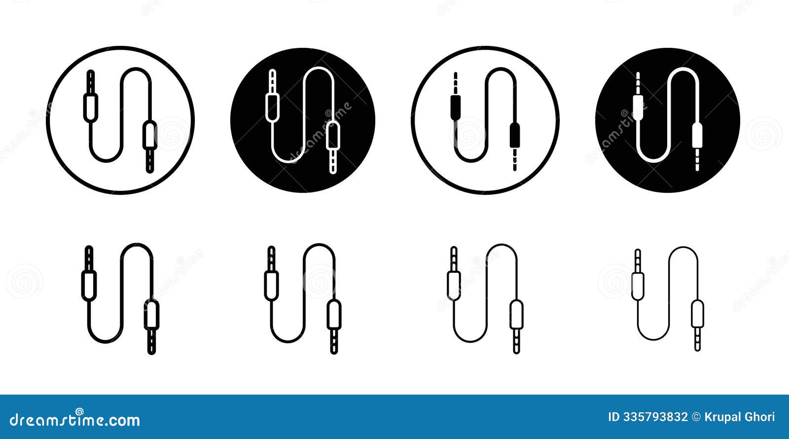 Audio Cable Icon Logo Set Vector Stock Illustration - Illustration of ...