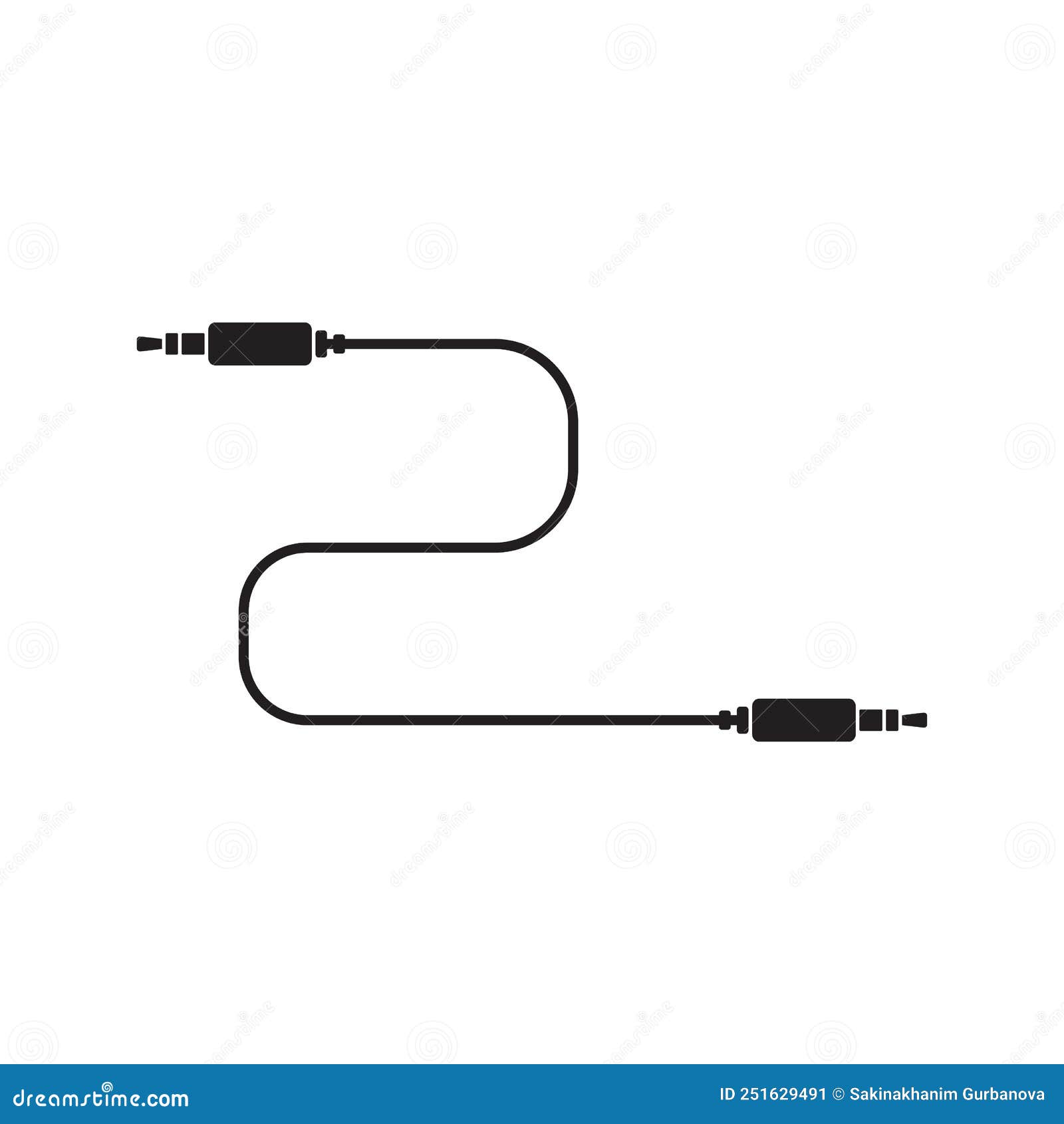 Audio Cable Icon, Plug Wire Art Illustration Stock Vector ...