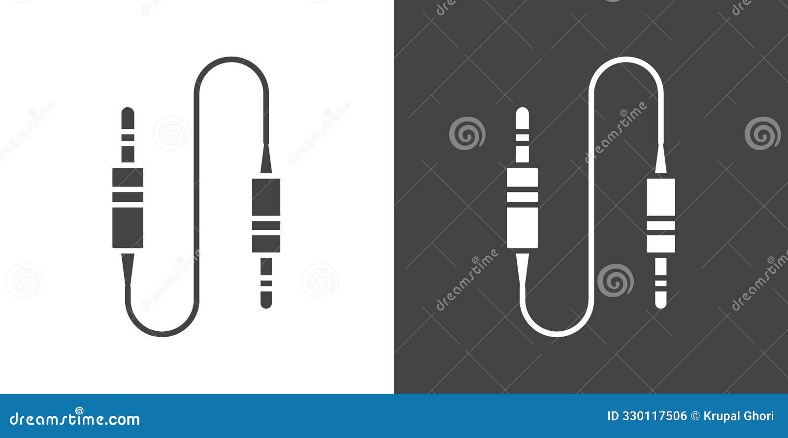 Audio Cable Icon Thin Line Illustration Set Stock Illustration ...