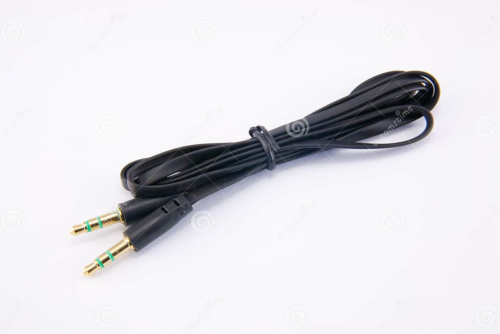Audio Cable Isolated on White Stock Image - Image of interconnect ...