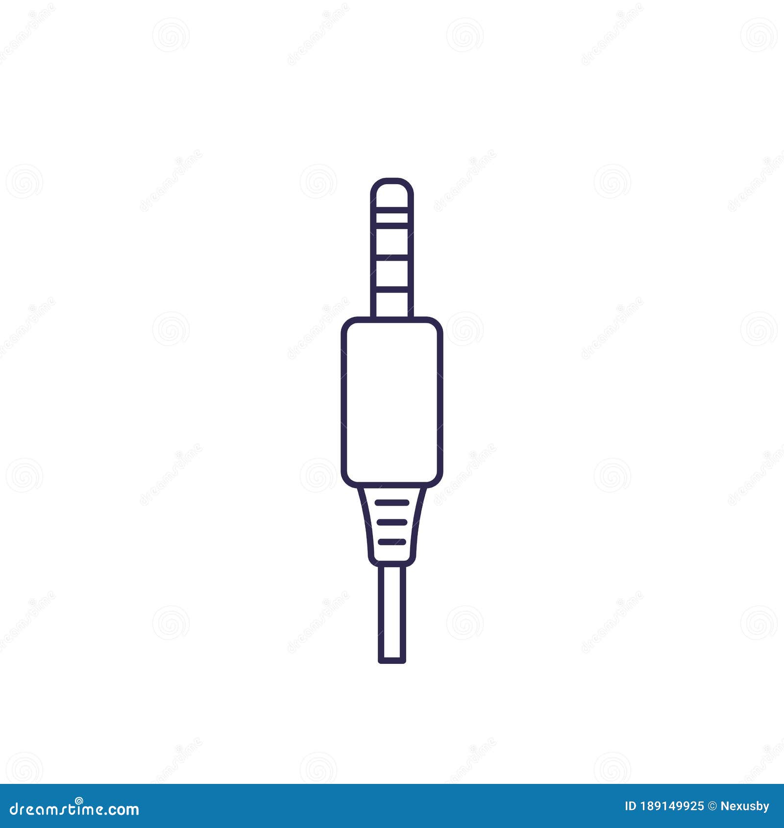 Audio Cable, Jack Connector Vector Line Icon Stock Illustration ...