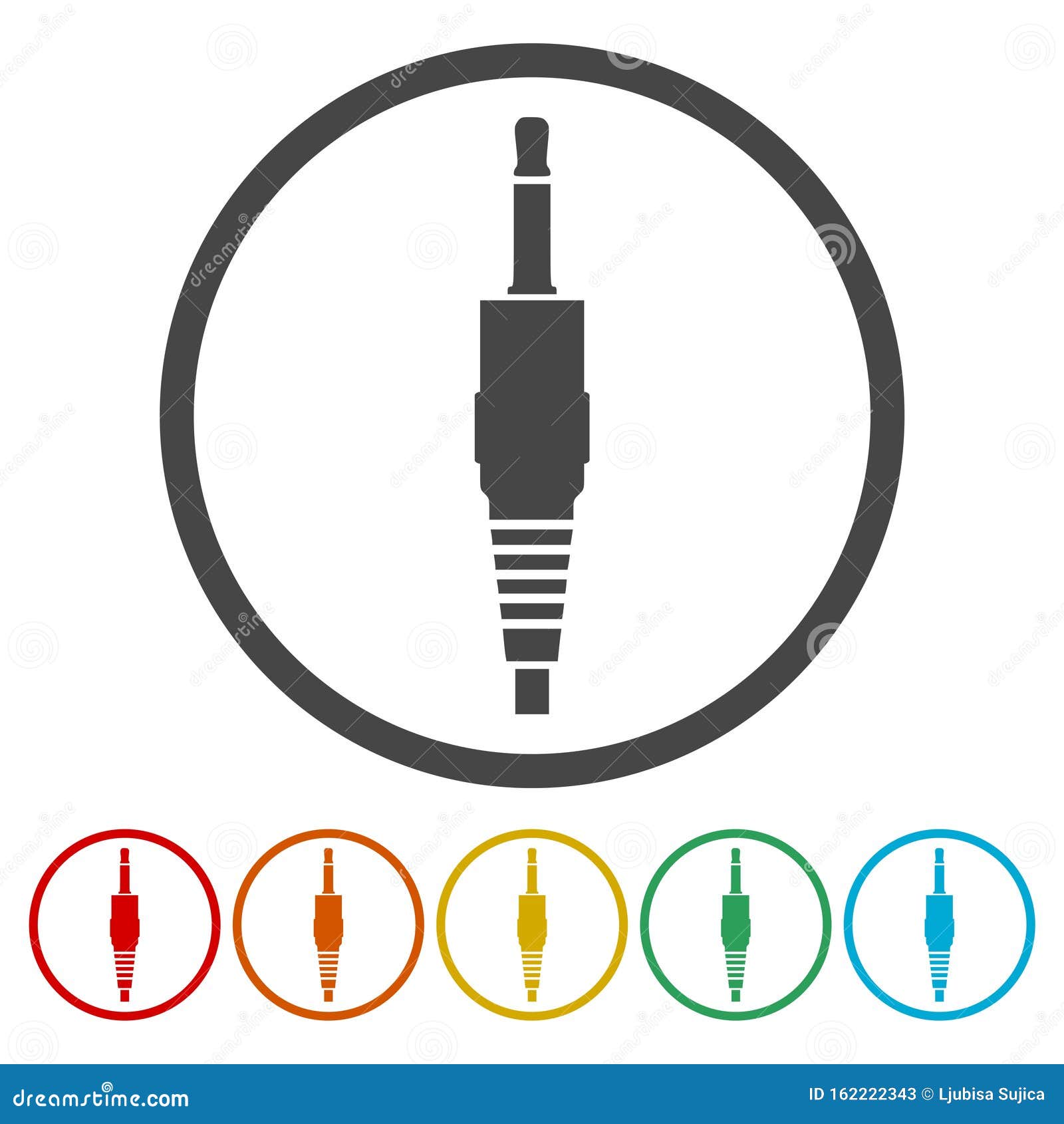 Audio Cable Vector Icons Set - Illustration Stock Vector - Illustration ...
