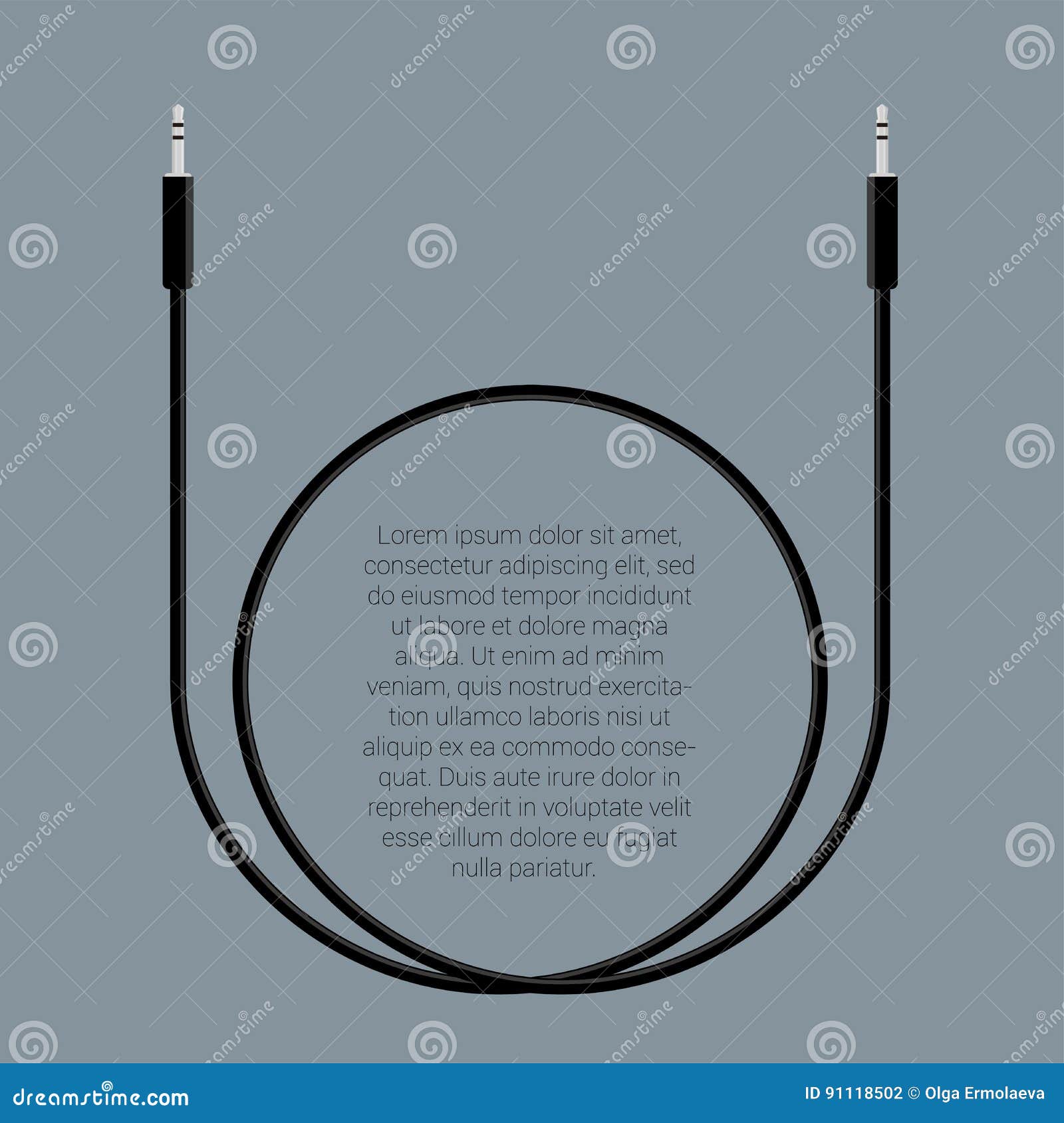 Audio Cable Vector Template Stock Vector - Illustration of black, link ...