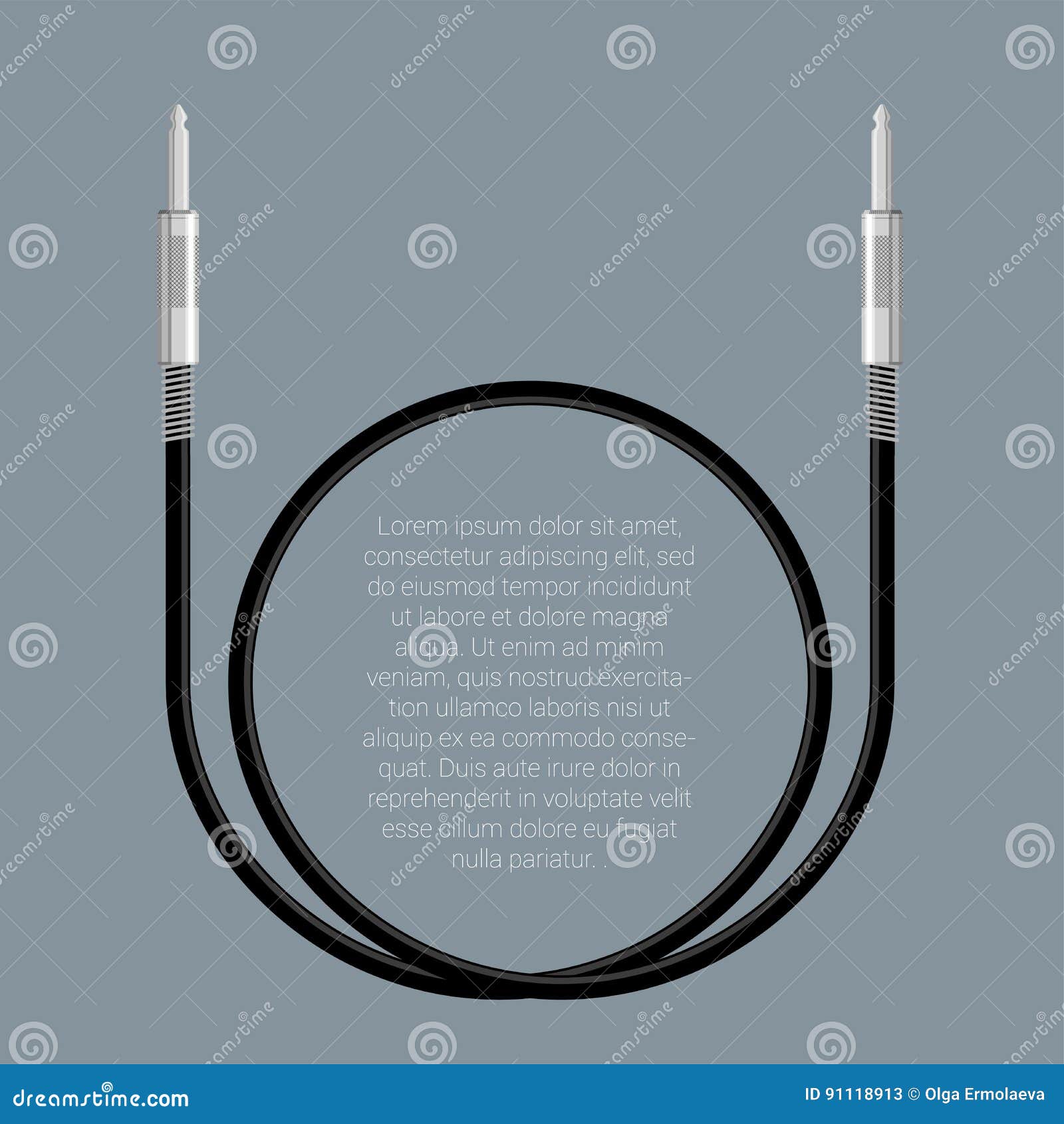 Audio Cable Vector Template Stock Vector - Illustration of equipment ...