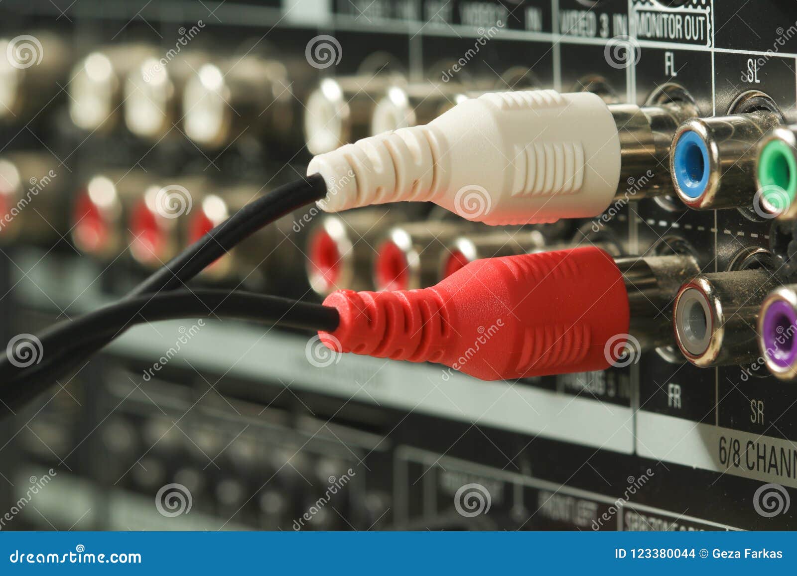 Audio Cables and Connectors Stock Photo - Image of stereo, macro: 123380044