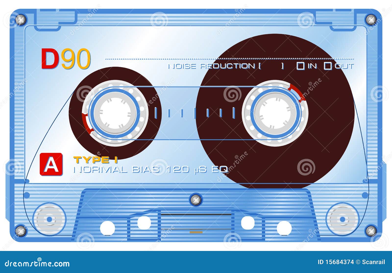 Audio cassette stock vector. Illustration of roll, cassette - 15684374