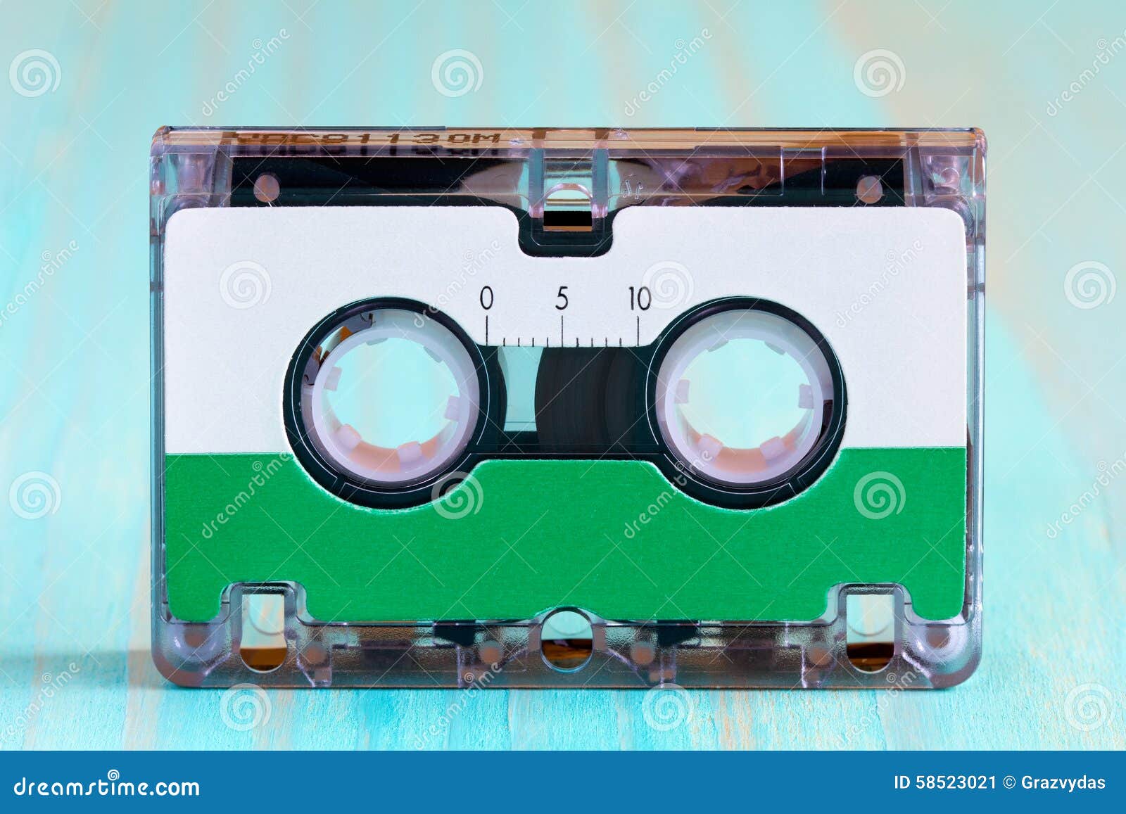 Audio Cassette on the Blue Background Stock Image - Image of play ...