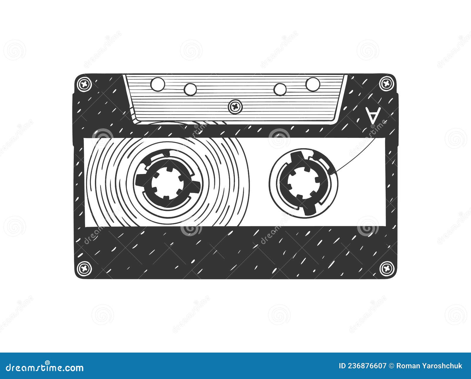 Audio Cassette. Compact Cassette Image. Hand Drawn Audio Cassette ...
