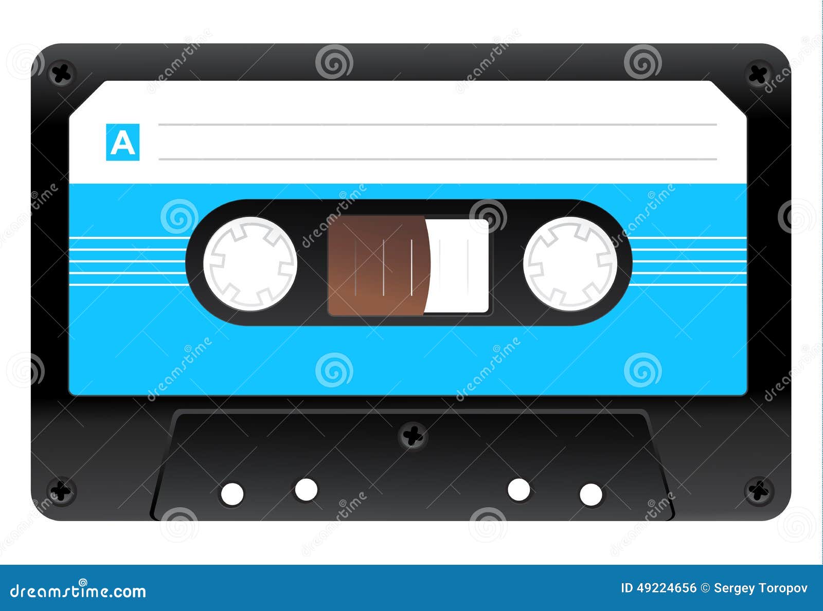 Audio Cassette Icon stock vector. Illustration of plastic - 49224656