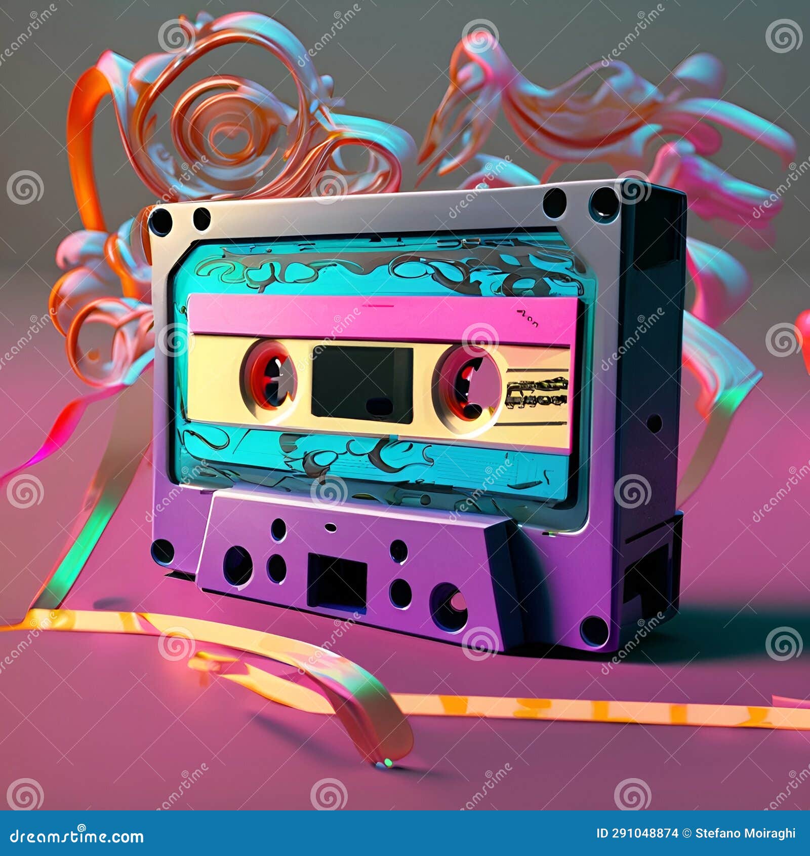 Audio Cassette Retro Style Music Technology Background Stock ...
