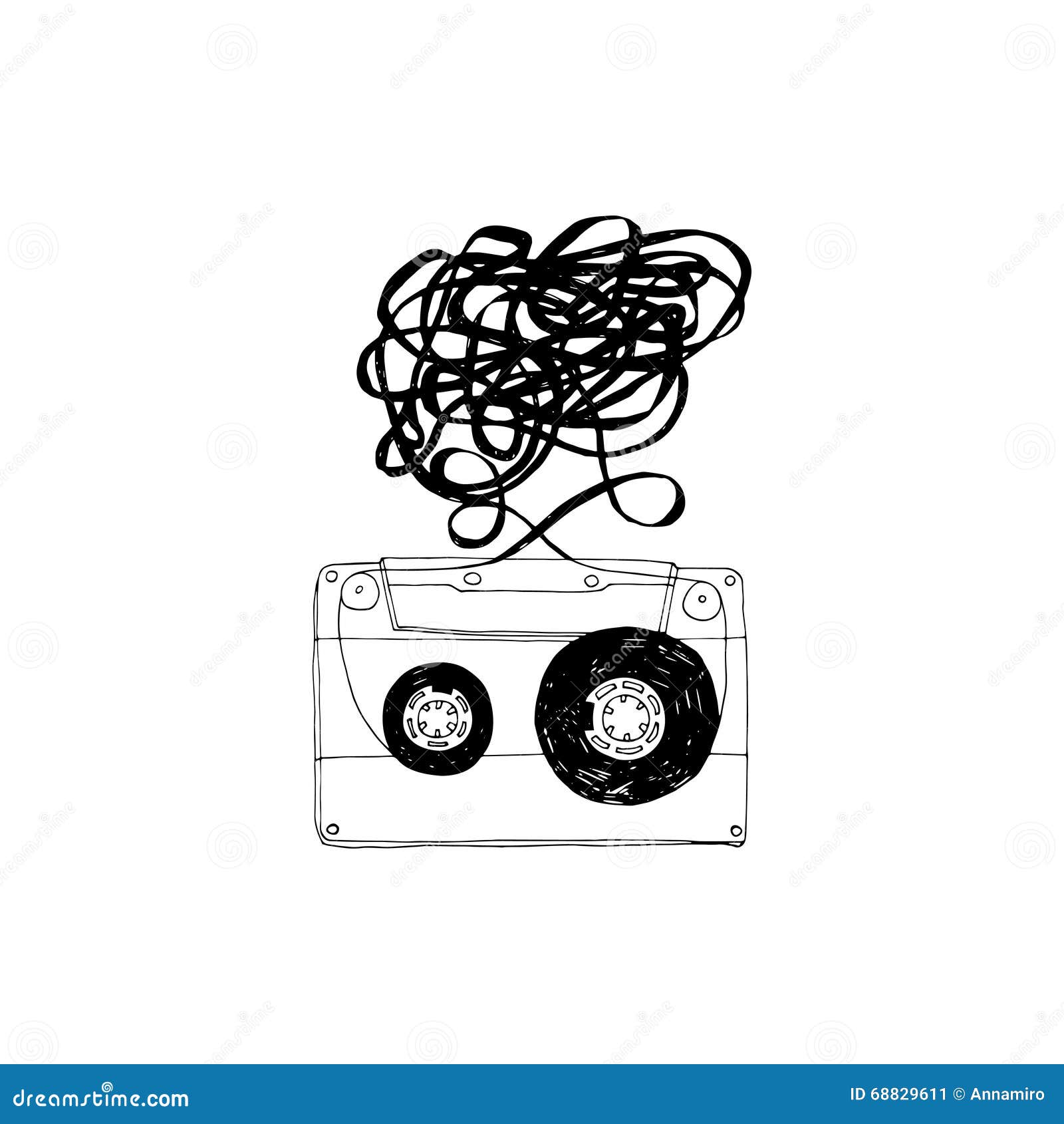 Audio Cassette with Tangled Tape. Stock Vector - Illustration of funky ... Audio Cassette with Tangled Tape. Stock Vector - Illustration of funky ...