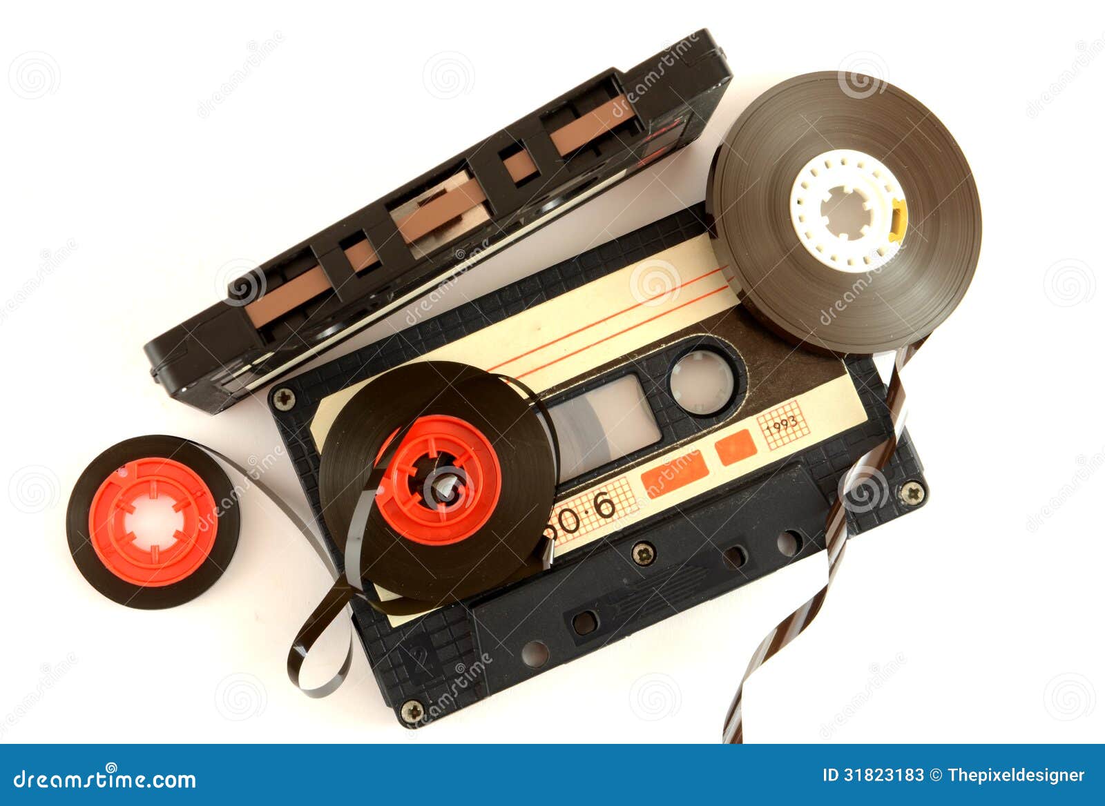 Audio Cassette And Tape Composition Stock Image - Image: 31823183