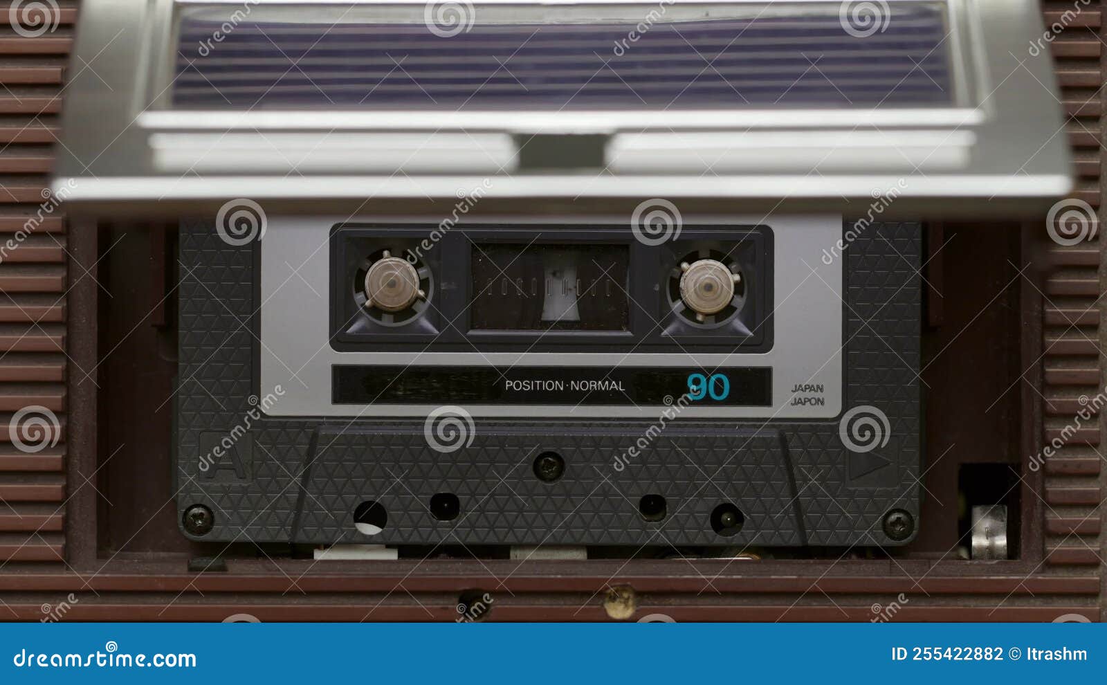 Audio Cassette Tape in Old Recorder Stock Footage - Video of grunge ...
