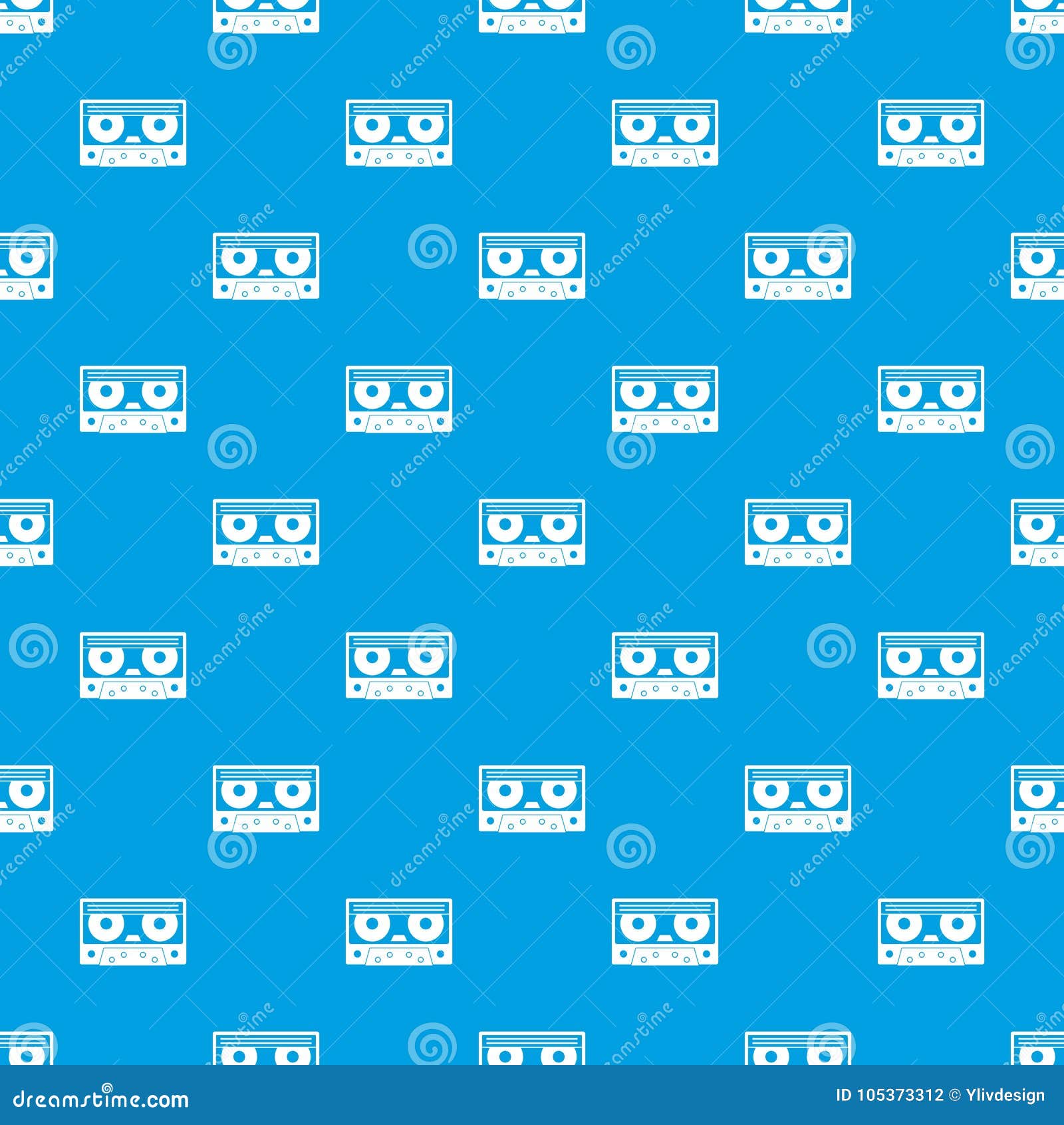 Audio Cassette Tape Pattern Seamless Blue Stock Vector - Illustration ...
