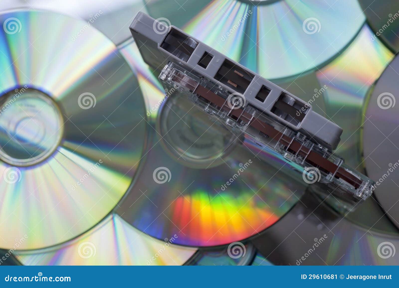Audio Cassette Tapes and CD Discs Stock Image - Image of data, analog ...