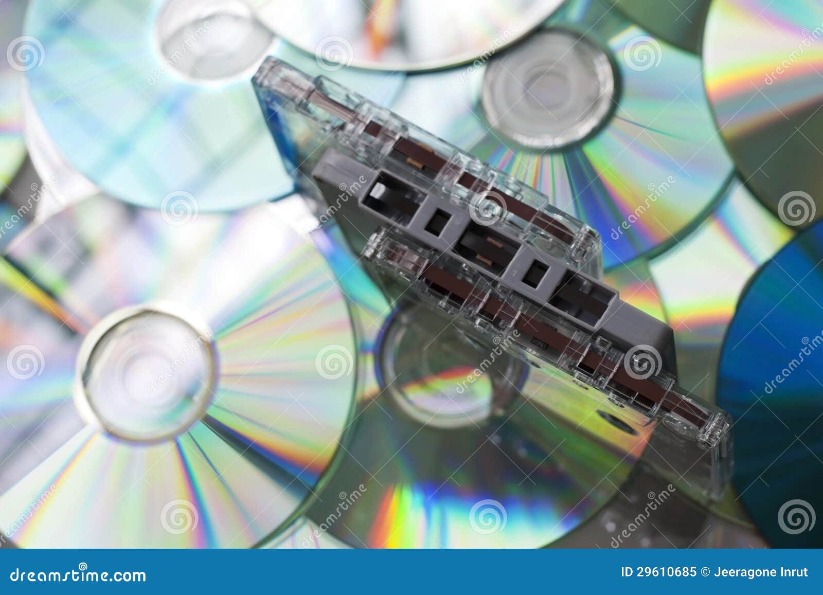 Audio Cassette Tapes and CD Discs Stock Image - Image of disc, recorder ...