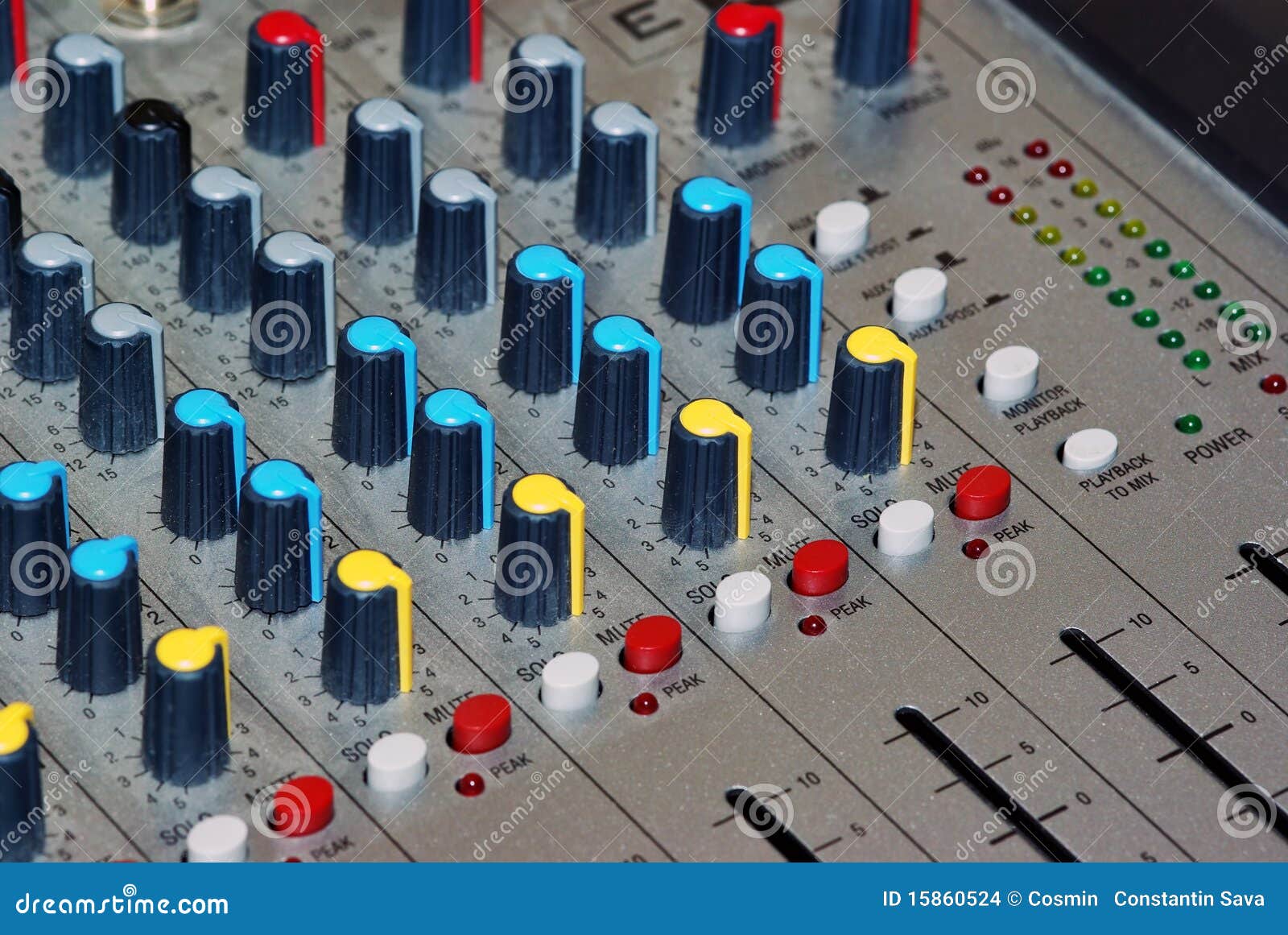 Audio channel mixer stock photo. Image of control, adjusting - 15860524