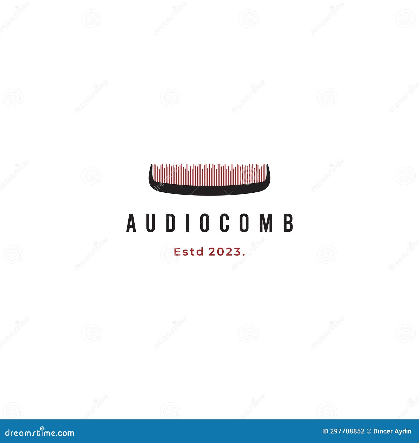 Audio Comb Logo Icon, Comb Combine with Sound Wave Logo Concept Stock ...
