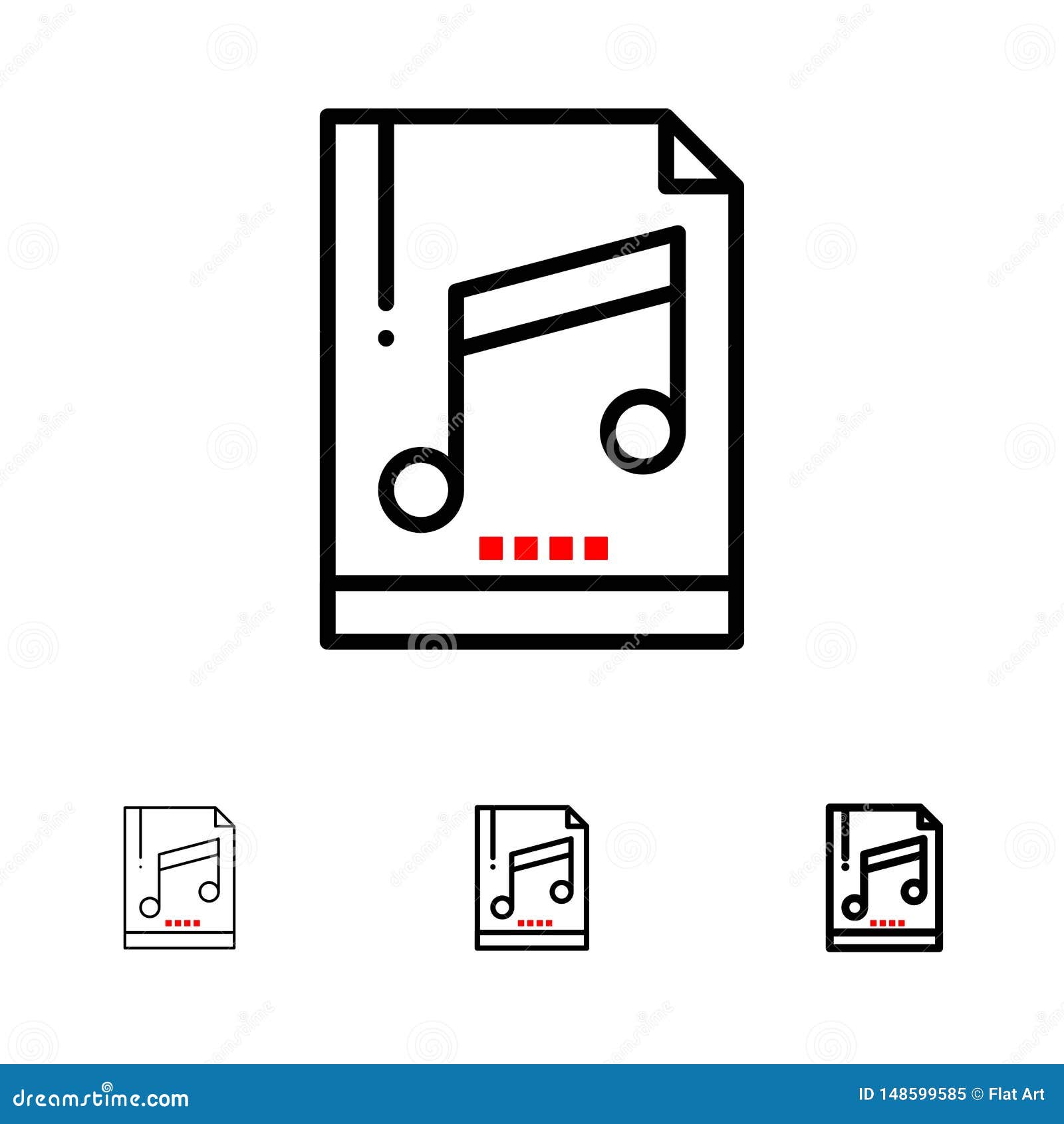 Audio, Computer, File, Mp3, Sample Bold and Thin Black Line Icon Set ...