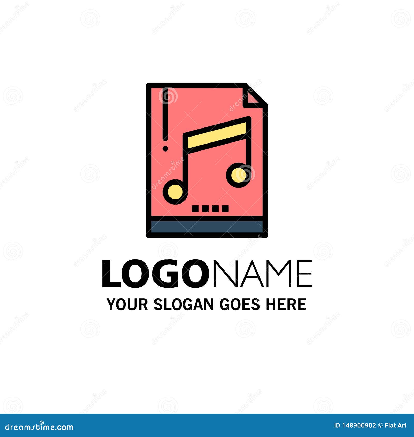 Audio, Computer, File, Mp3, Sample Business Logo Template. Flat Color ...