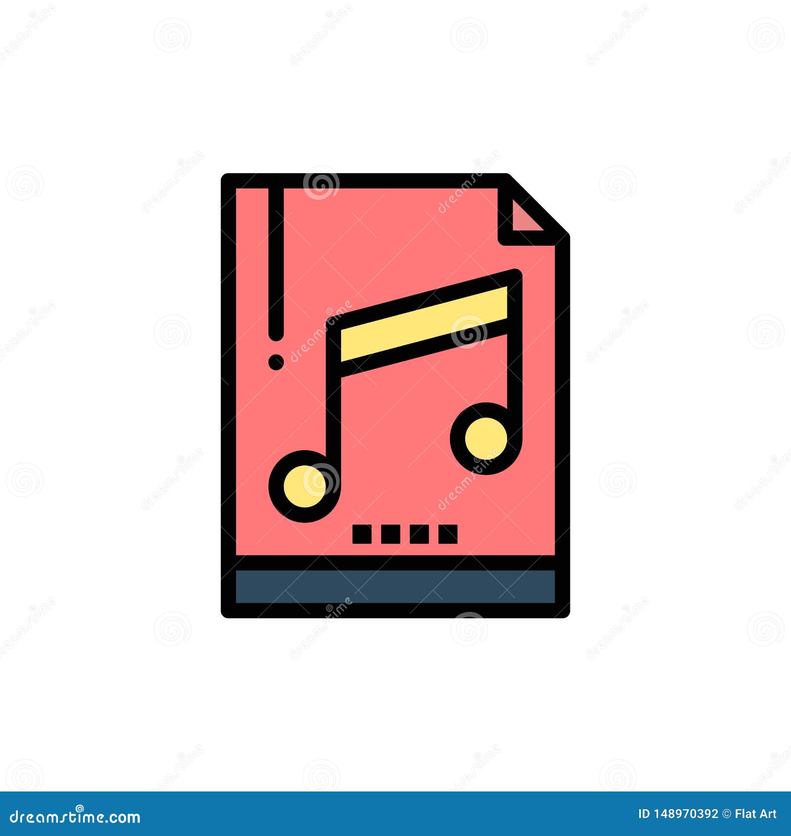 Audio, Computer, File, Mp3, Sample Flat Color Icon. Vector Icon Banner ...