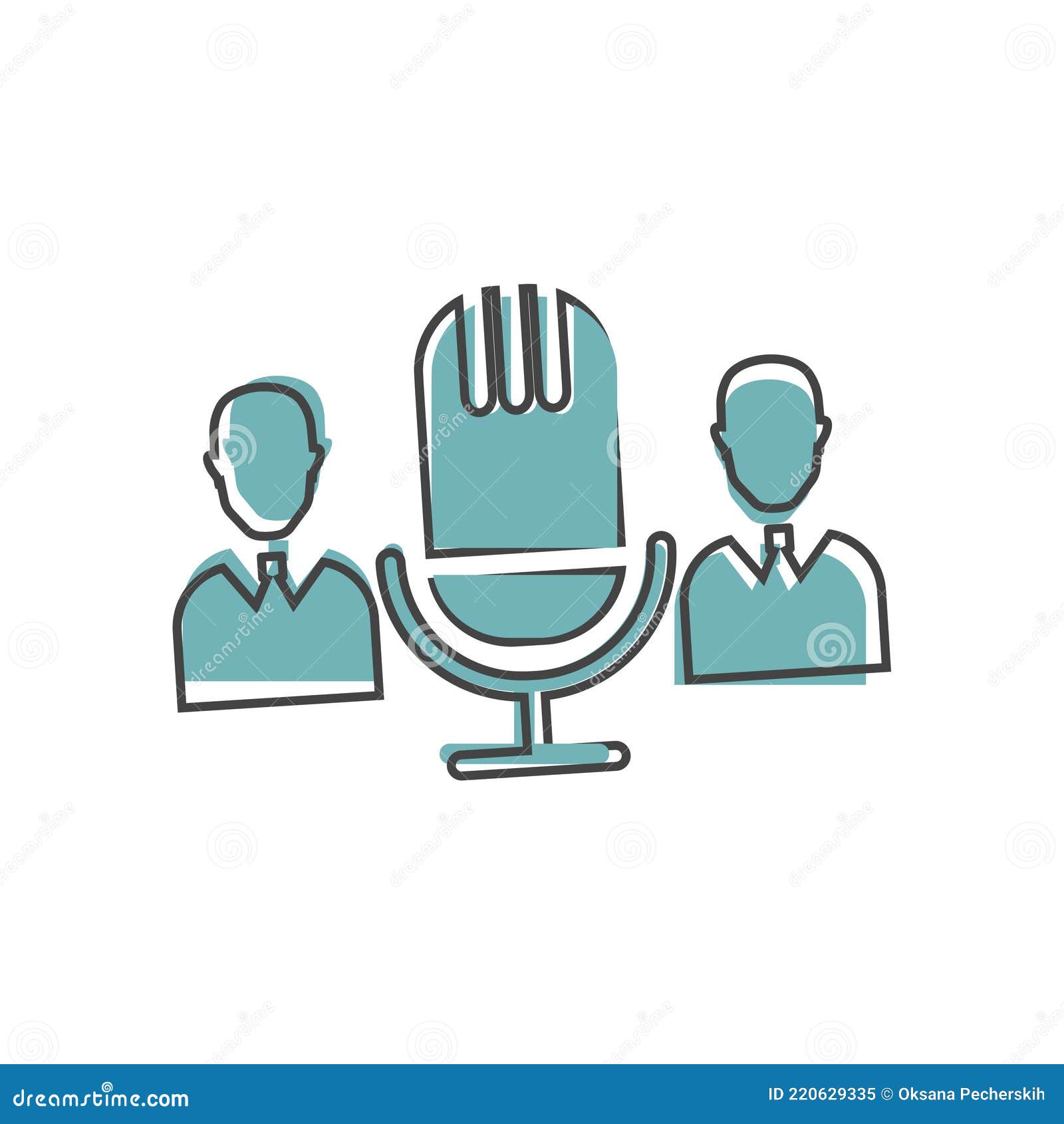 Audio Conference Vector Icon on White Isolated Background Stock Vector ...