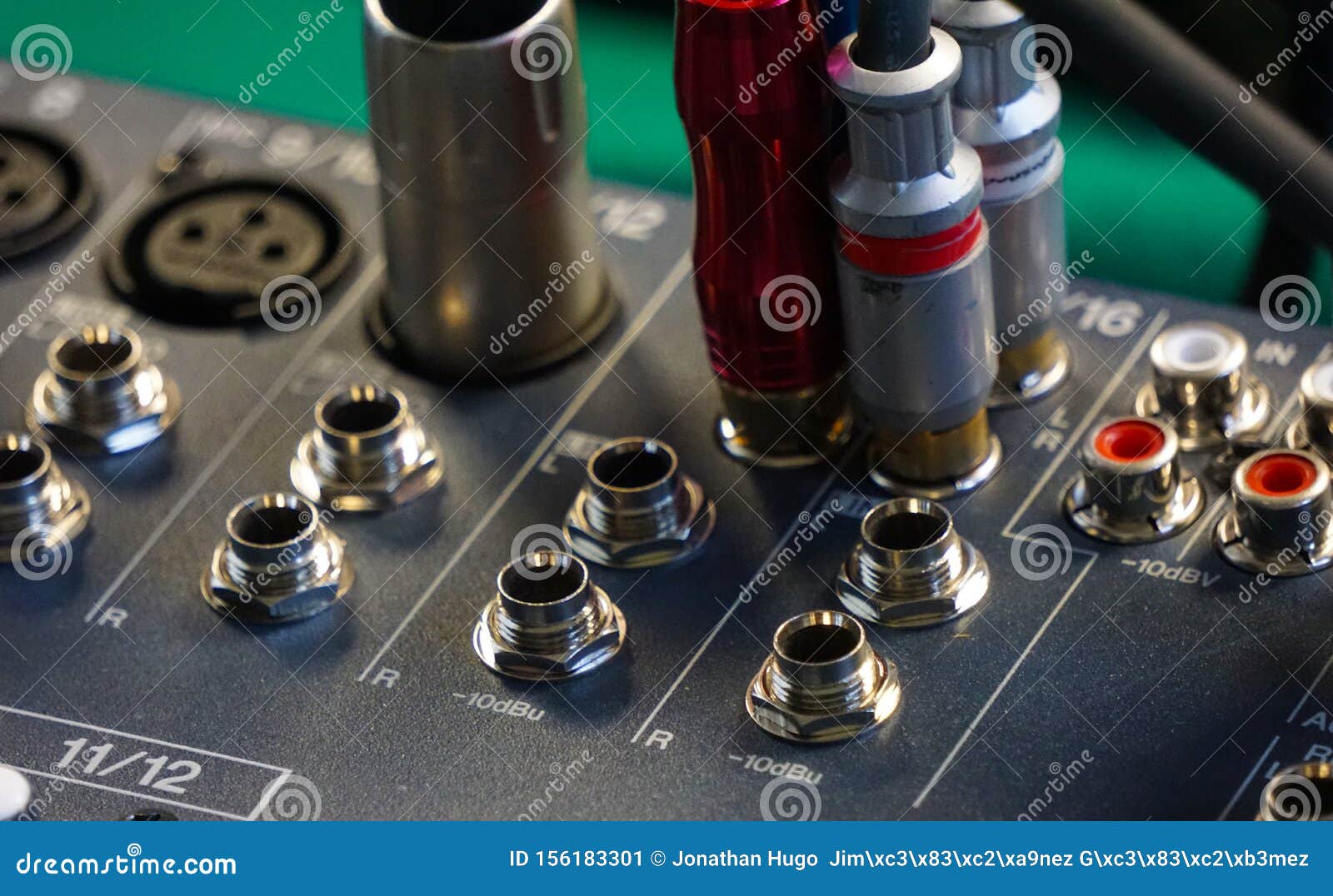 Audio Console Plugs and Rca Connectors Stock Image - Image of audio ...