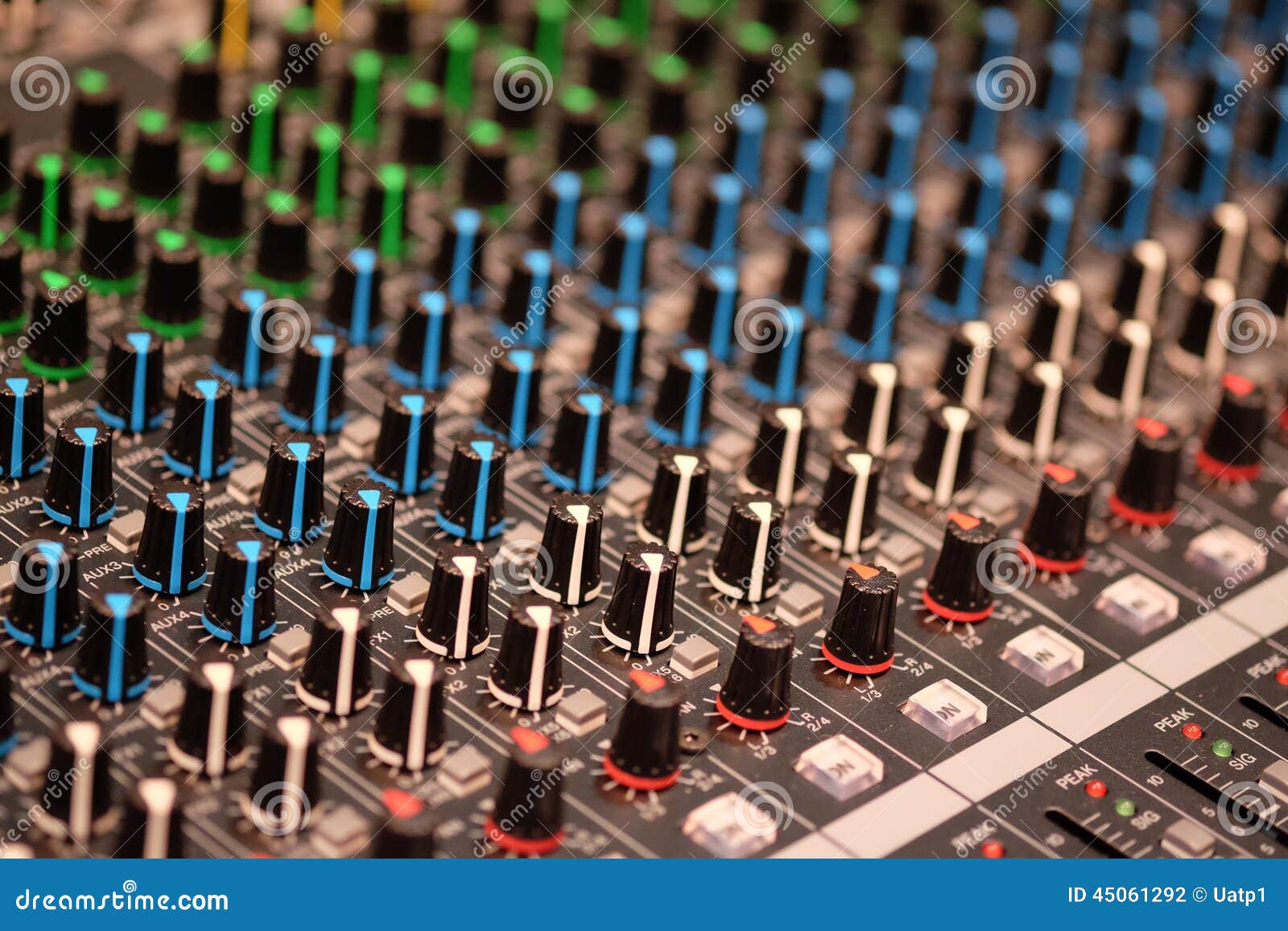 Audio control desk stock photo. Image of equipment, socket - 45061292